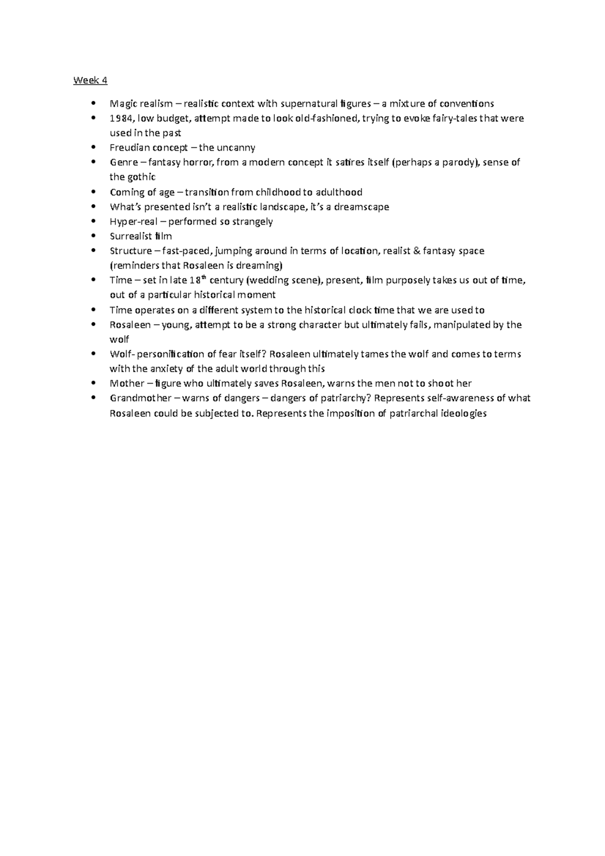 Week 4 - Angela Carter 'The Company of Wolves' - Week 4 Magic realism ...