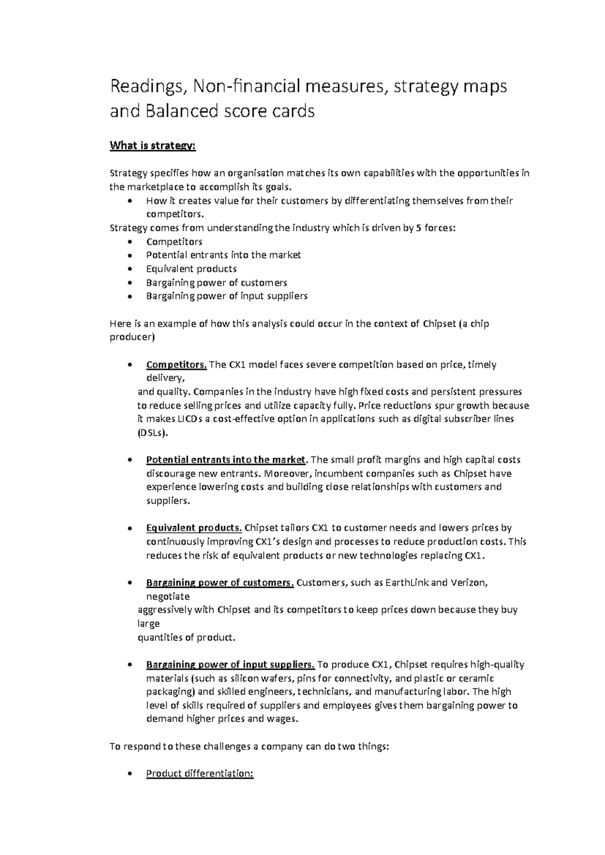 Readings, Non-financial measures, strategy maps and Balanced score ...