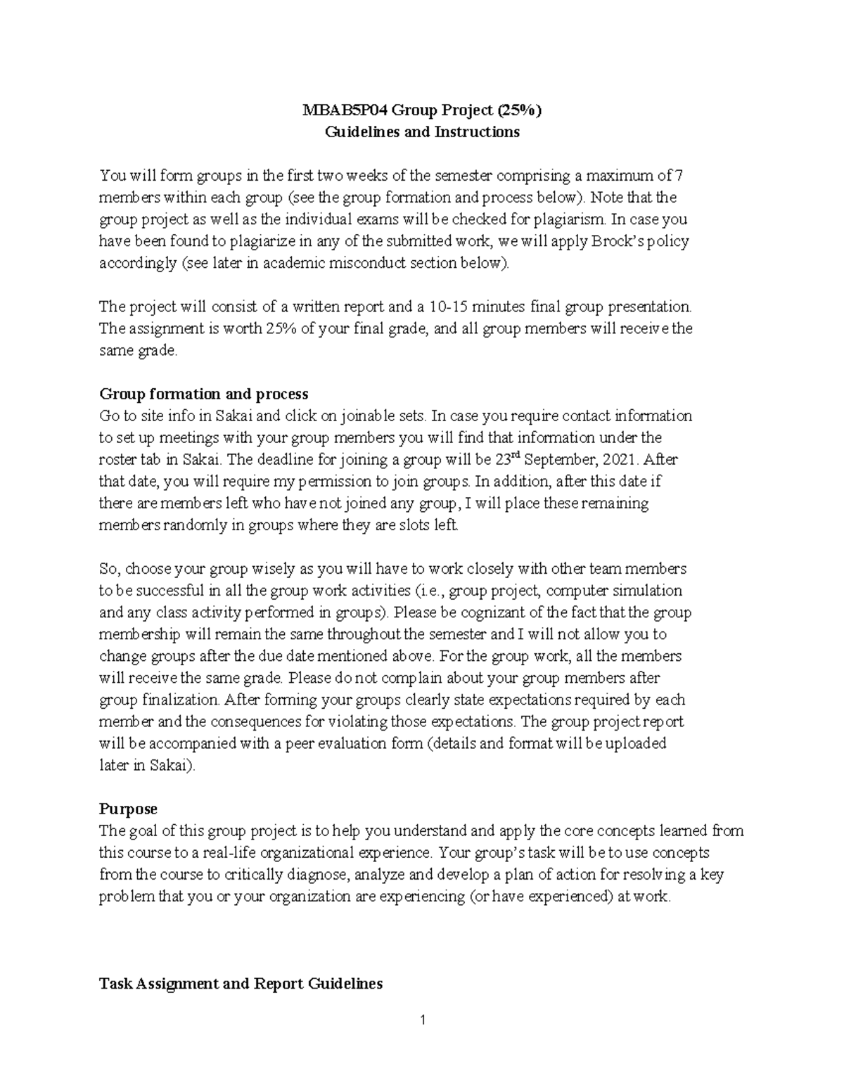 MBAB5P04 Group Project Guidelines - MBAB5P04 Group Project (25%) Guidelines and Instructions You ...