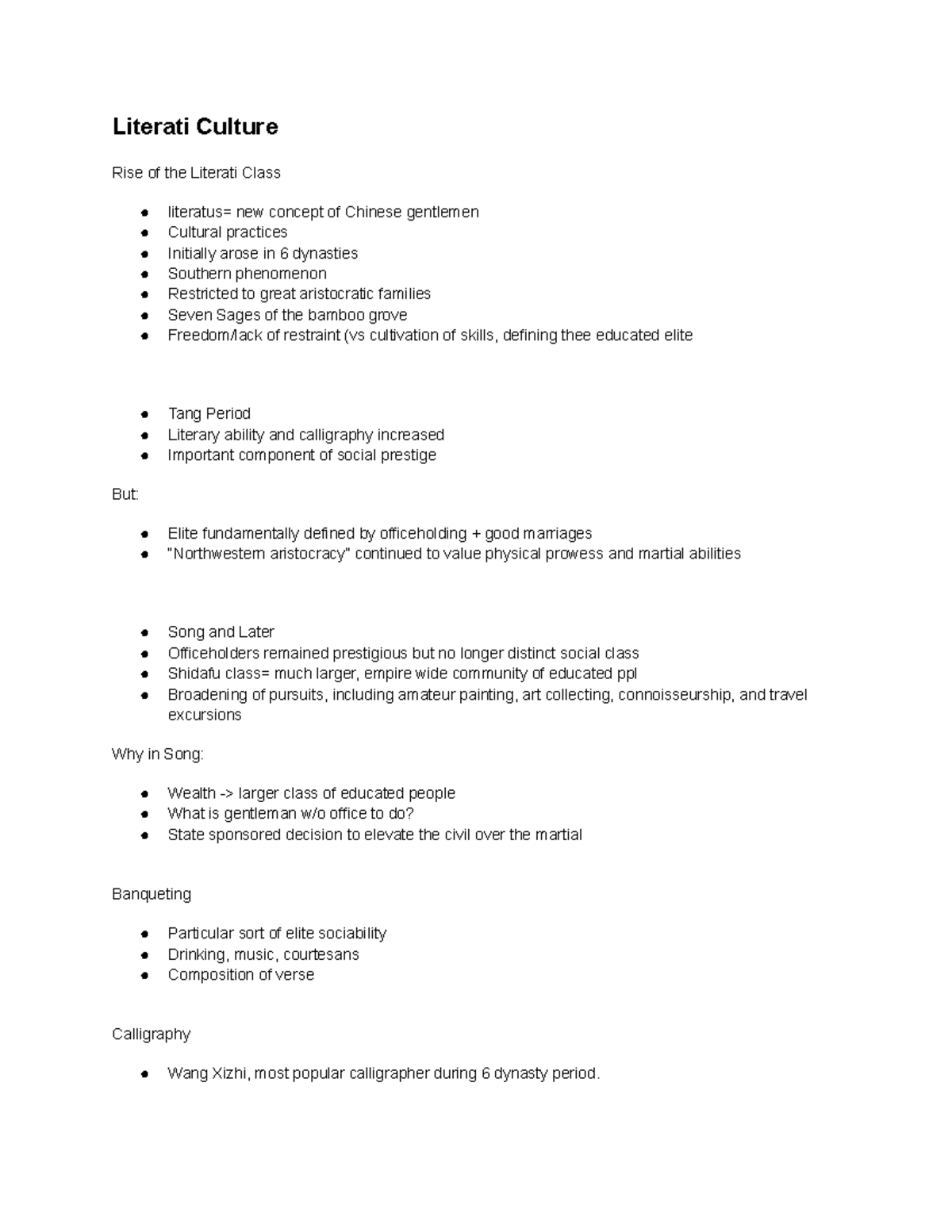 Literati Culture - Google Docs - Literati Culture Rise of the Literati ...