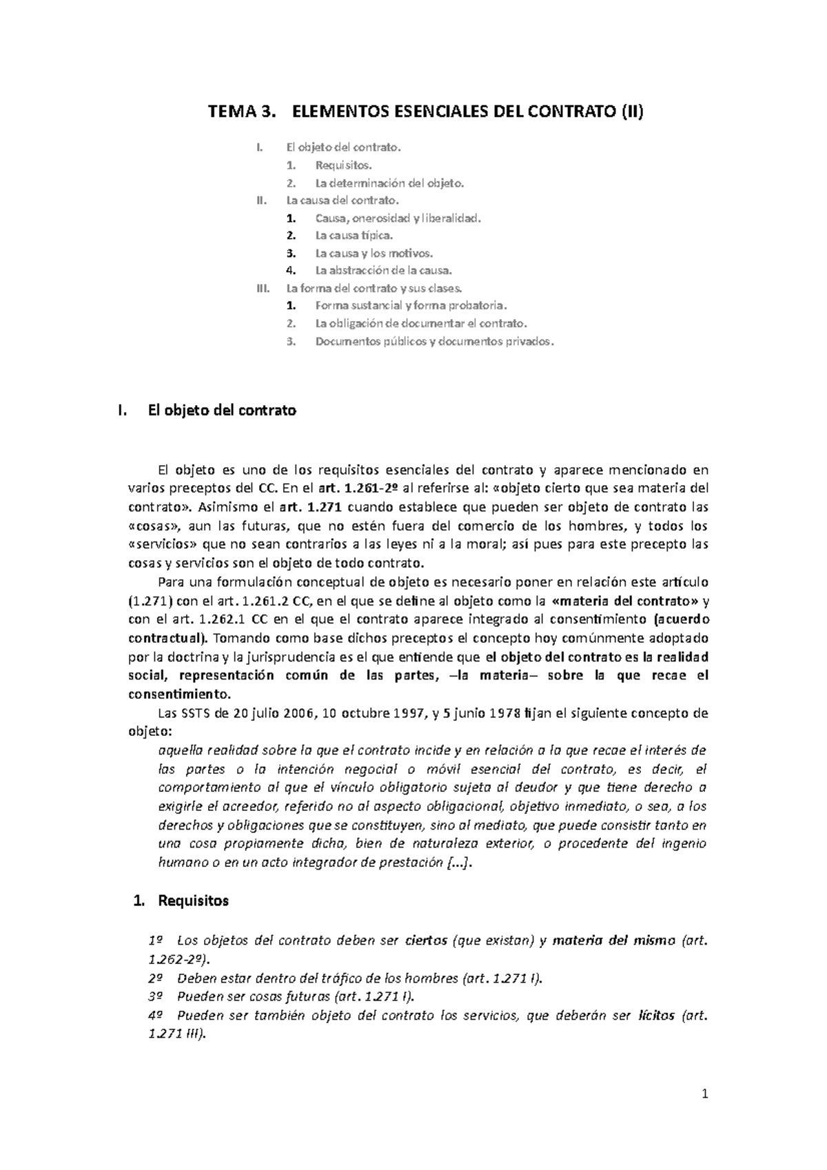 Tema 3. Elementos esenciales del contrato (II) - TEMA 3. ELEMENTOS ...