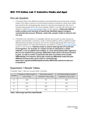 Module 2Lab Study Objectives - Lab Study Objectives for BIO 168 Module 2 Microscope 1 ...