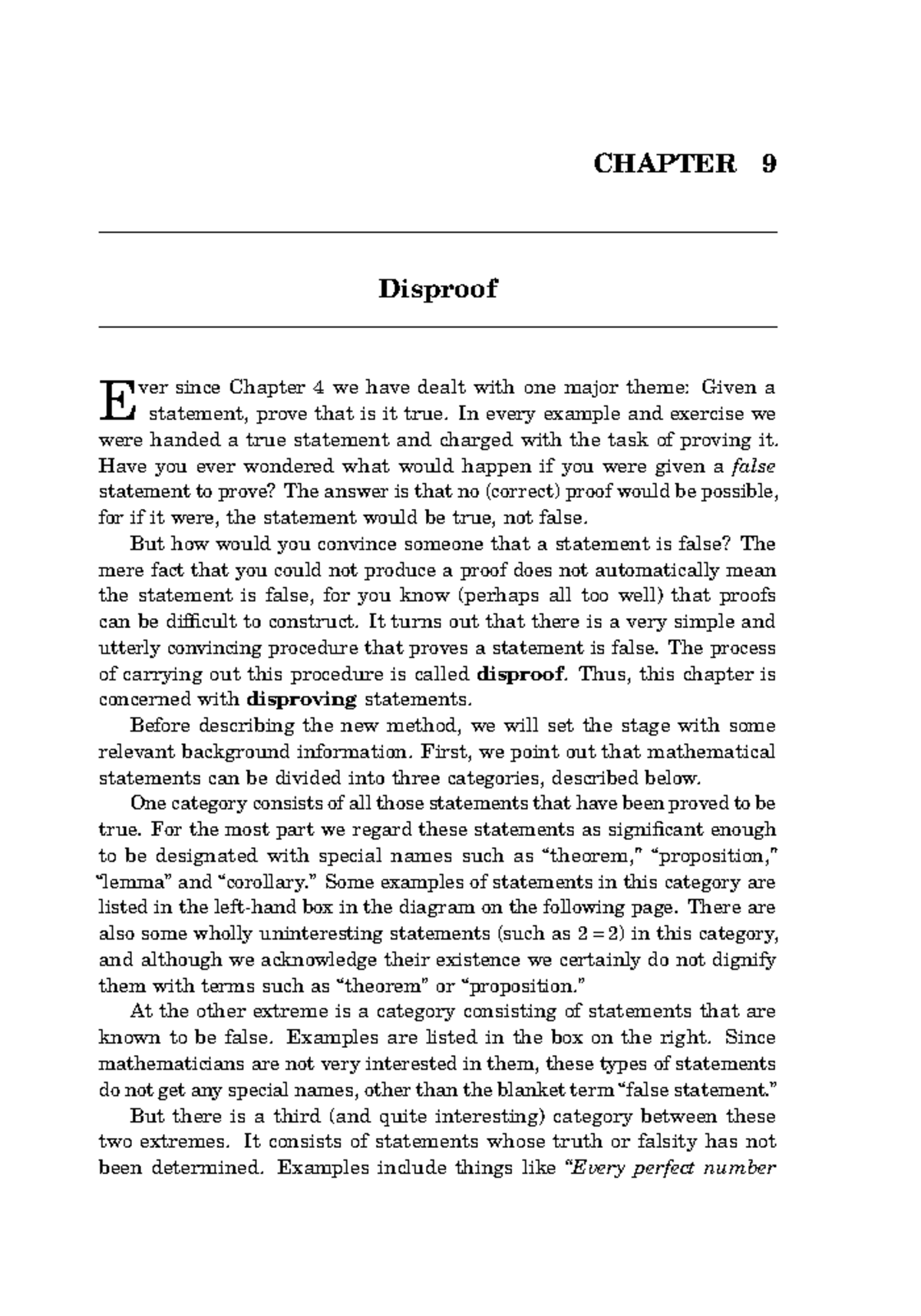 Disproof - No description. - CHAPTER 9 Disproof E ver since Chapter 4 ...