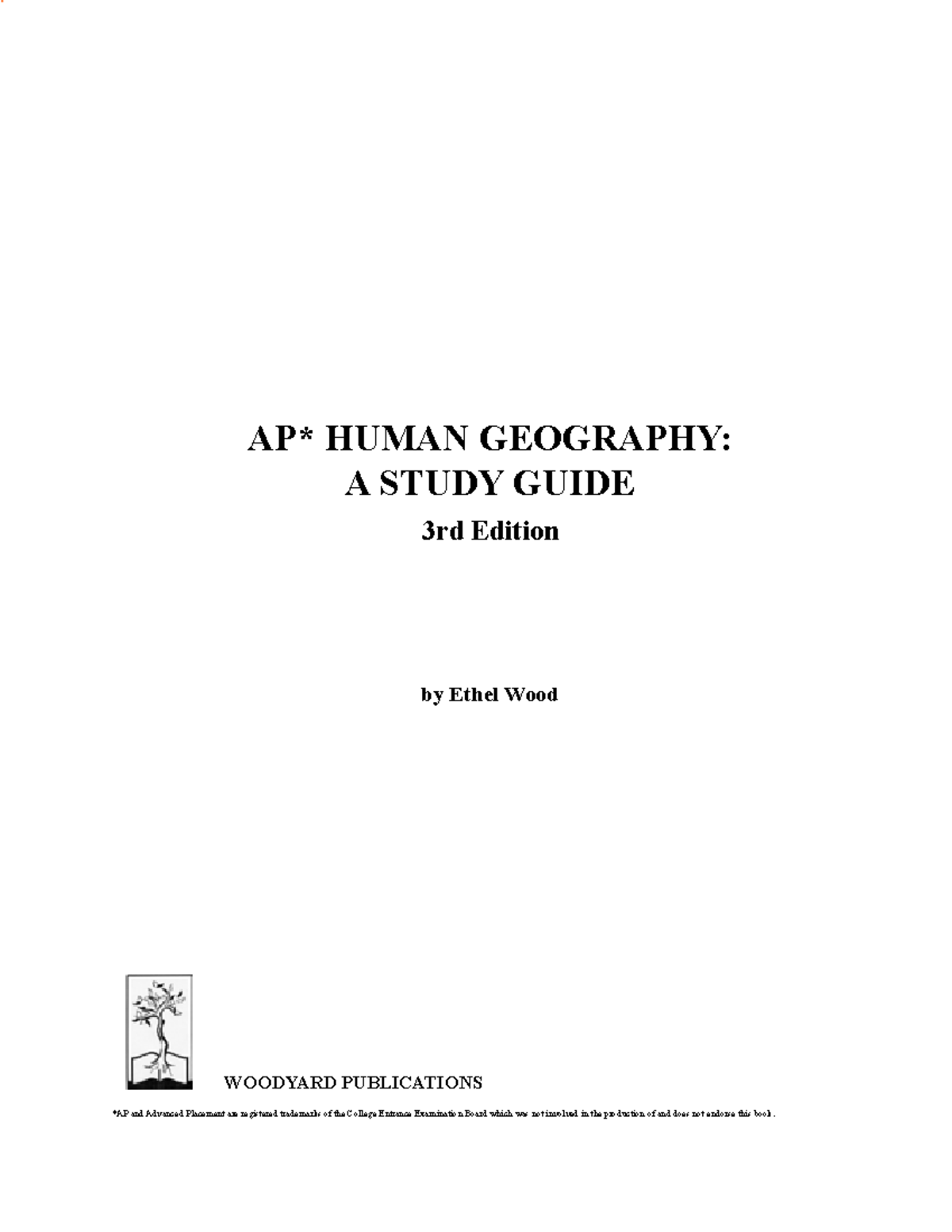 Human geography study guide ew - AP* HUMAN GEOGRAPHY: A STUDY GUIDE 3rd ...