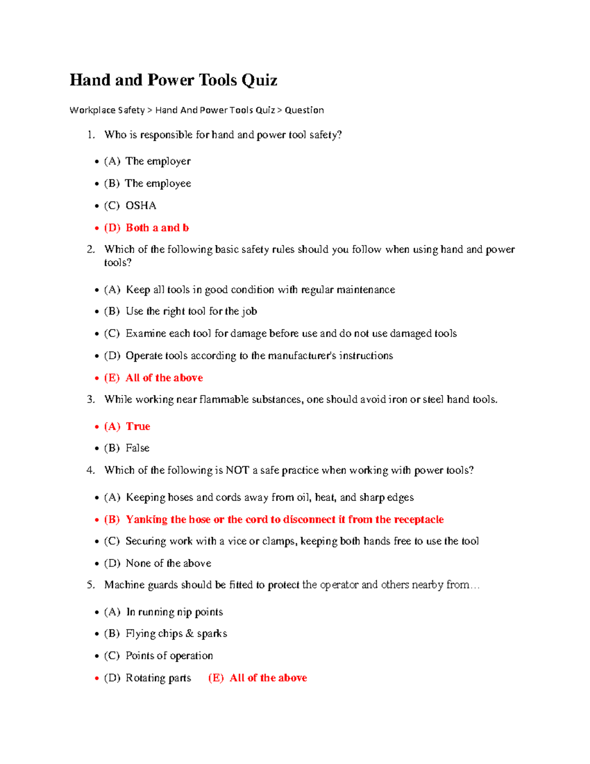 Hand and Power tools-1 - Jskkko jagla - Hand and Power Tools Quiz ...