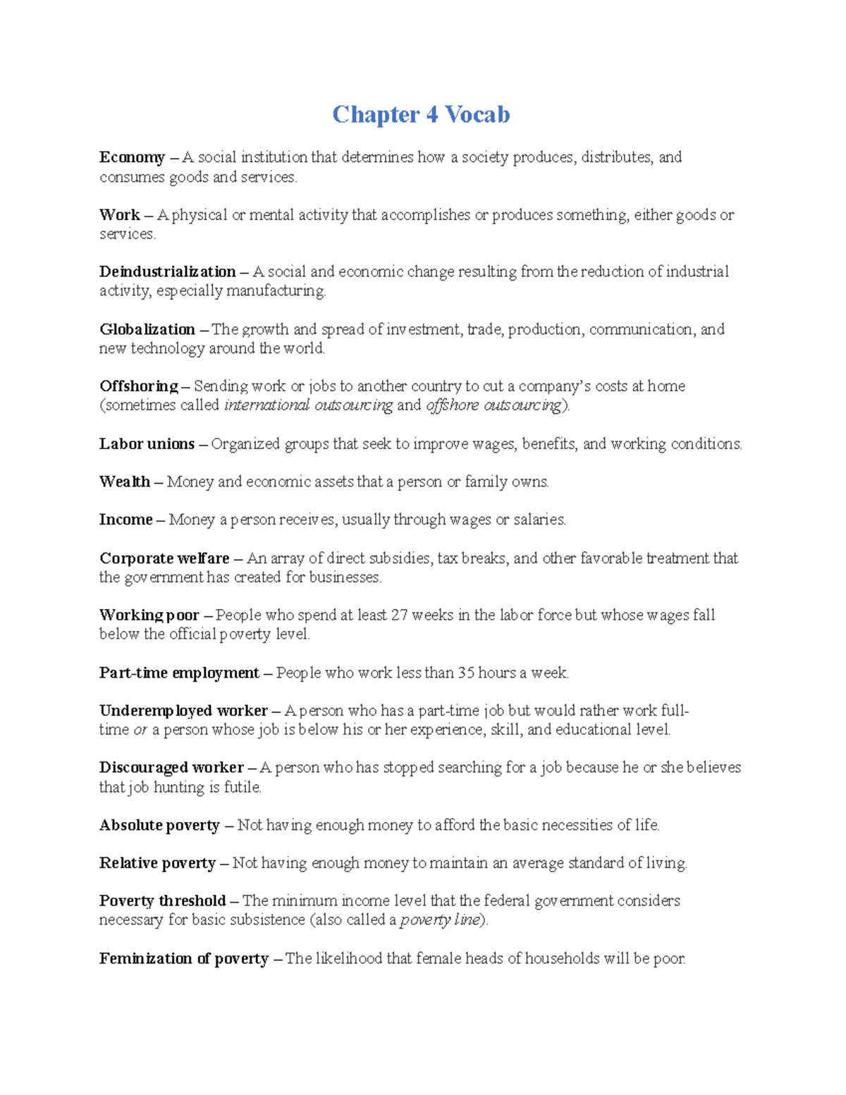 Ch. 4 Vocab - Professor Dr. Christine Gray, Hybrid: Terms from the ...