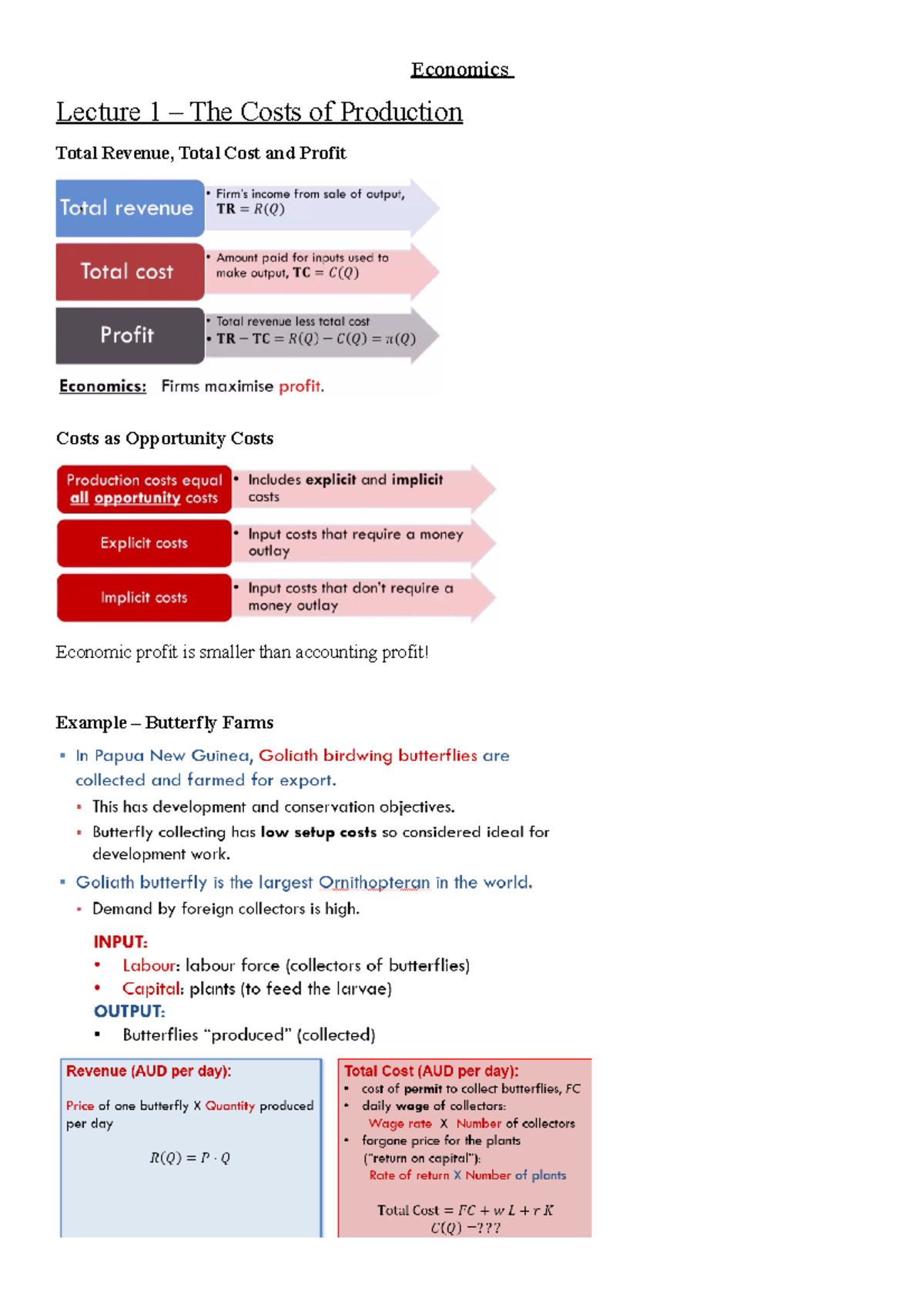 Economics for Business 2 Lecture Notes - Economics Lecture 1 – The ...
