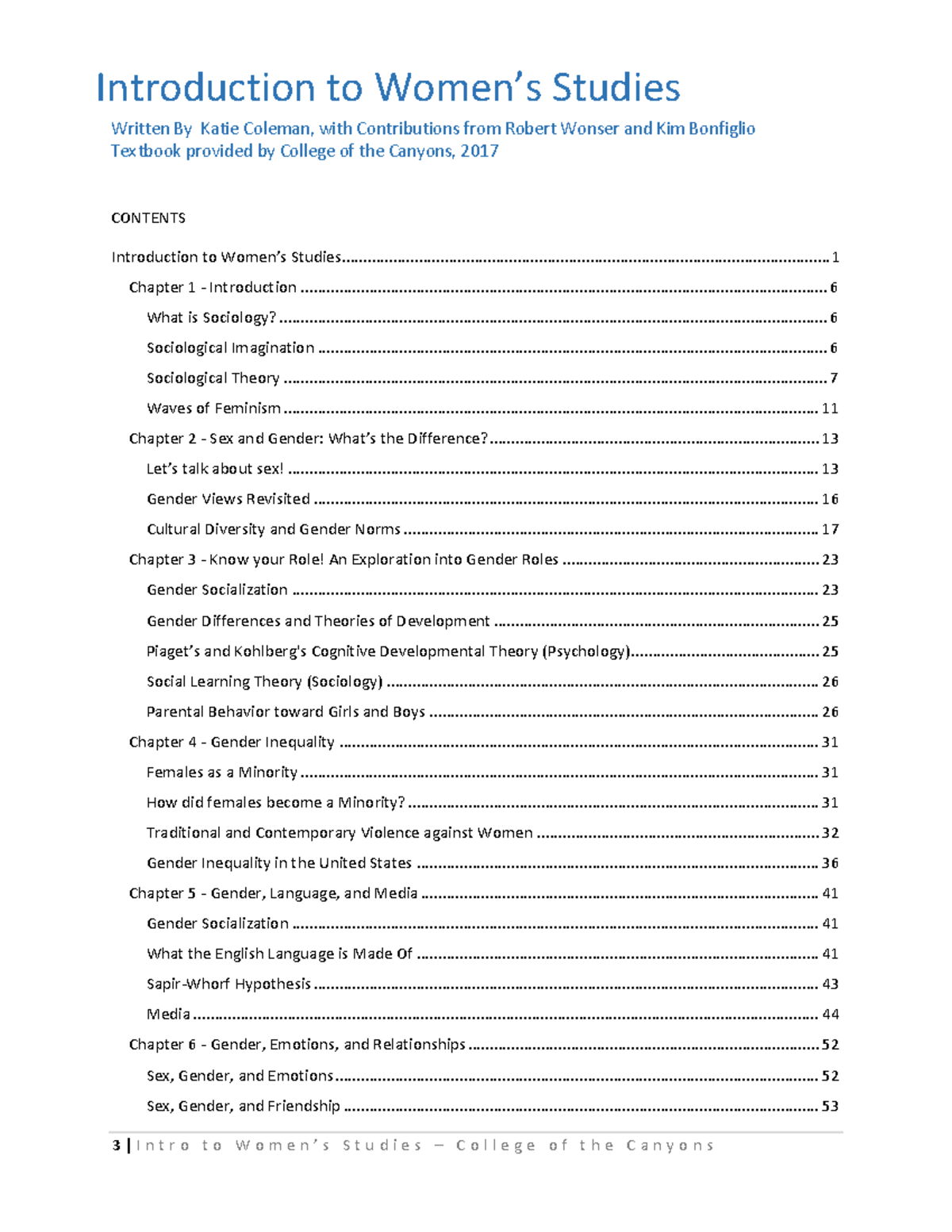 Womens Studies 151 Textbook - Introduction to Women’s Studies Textbook ...