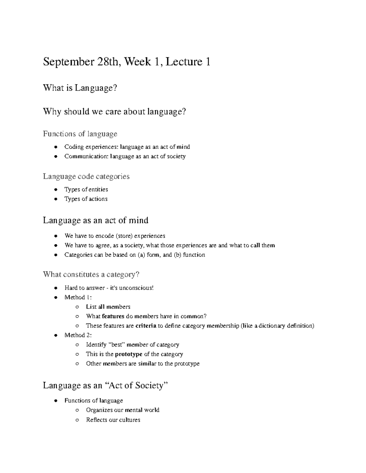Week 1 notes - Dr. Melissa Baese-Berk, fall 2021 - September 28th, Week ...