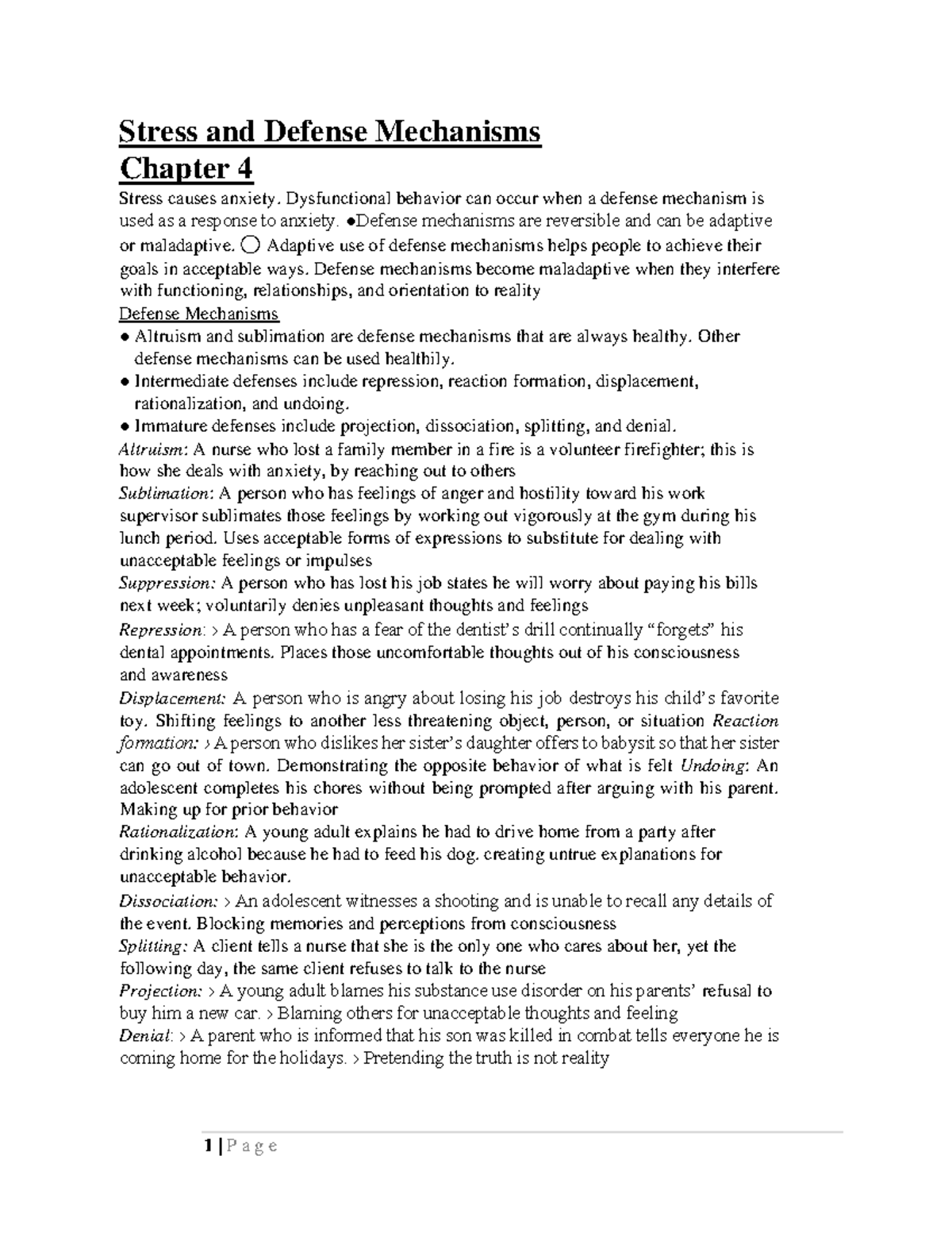 Stress and Defense Mechanisms Chapter 4 - Stress and Defense Mechanisms ...