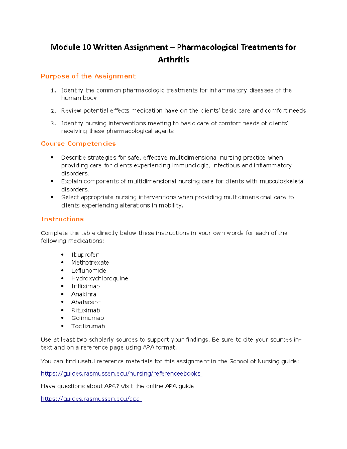 MD1 Module 10 Written Assignment - Identify the common pharmacologic ...