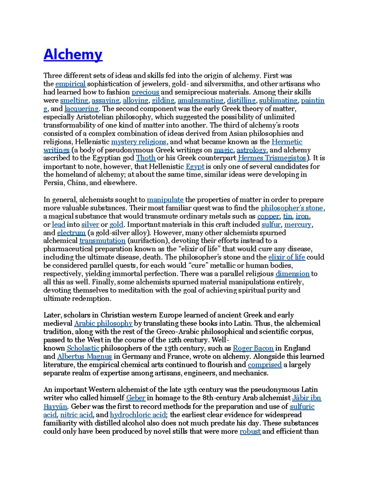 Alchemy - Alchemy Three different sets of ideas and skills fed into the ...