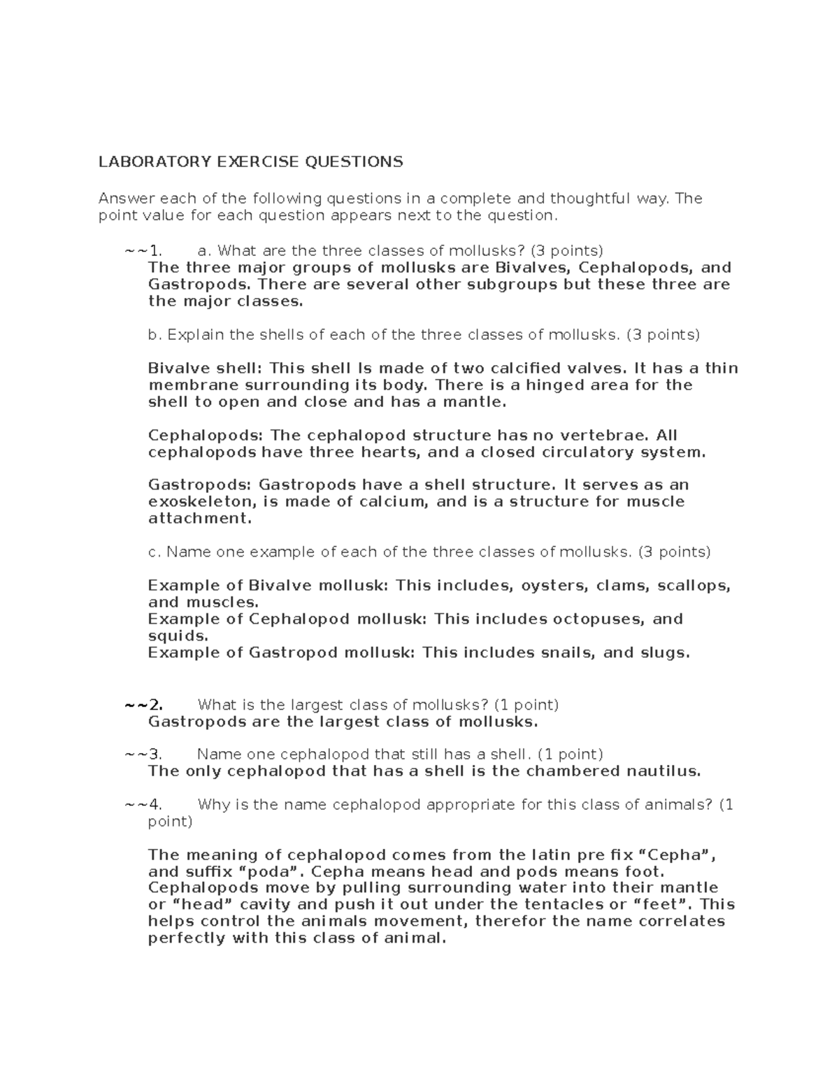 Lab 5 Worksheet - LABORATORY EXERCISE QUESTIONS - LABORATORY EXERCISE ...