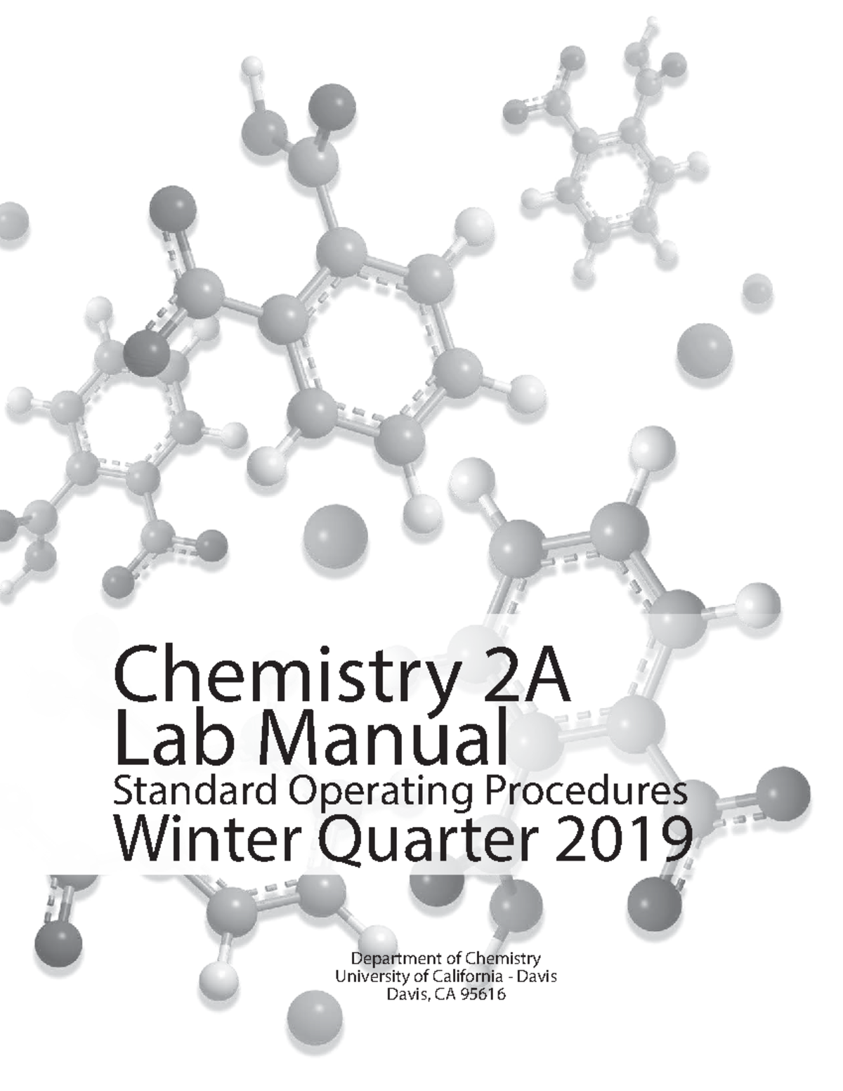 Chem 2A Student Lab Manual 2019 W v2018 1130 - Chemistry 2A Lab Manual ...
