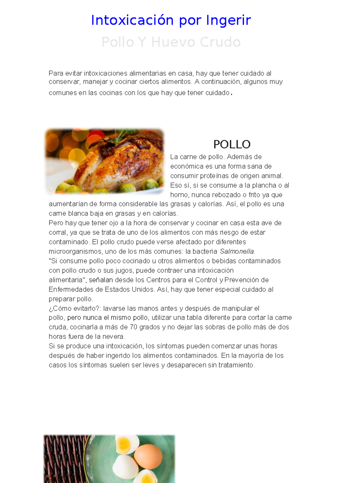 Intoxicación Ingerir - intoxicacion - Intoxicación por Ingerir Pollo Y ...