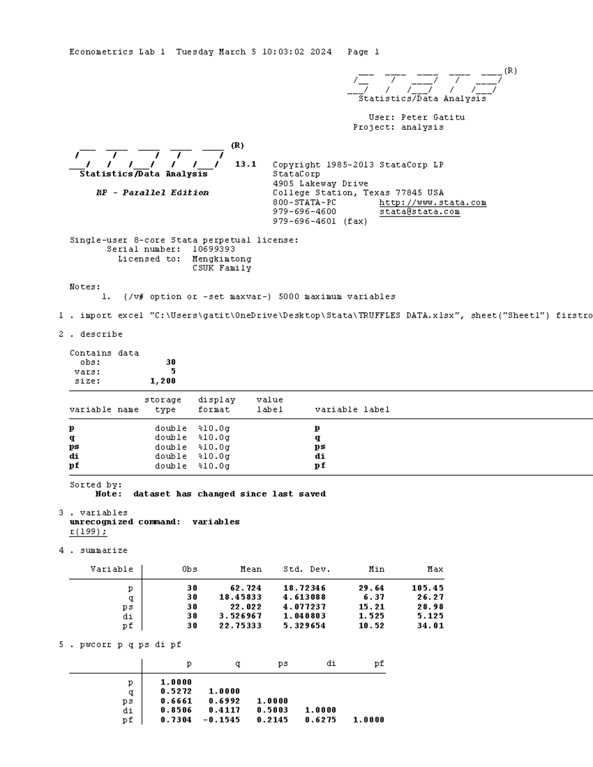 Econometrics - ___ ____ ____ ____ ____(R ...