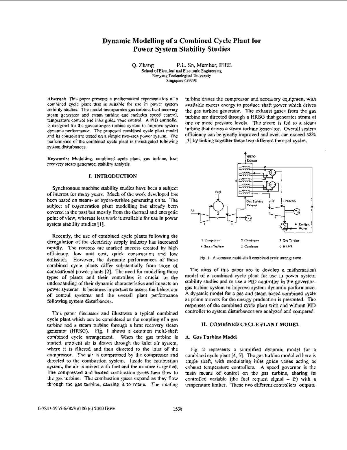 Dynamic modeling of combined cycle plant - Dynamic Modelling of a ...