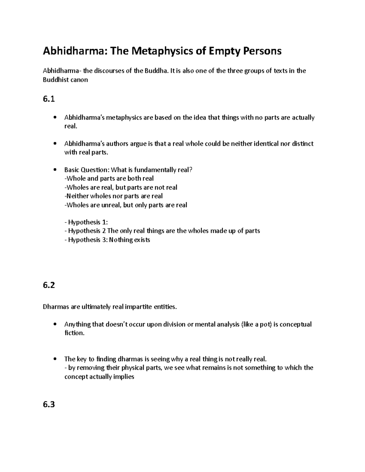 Abhidharma Reading - Abhidharma: The Metaphysics of Empty Persons ...