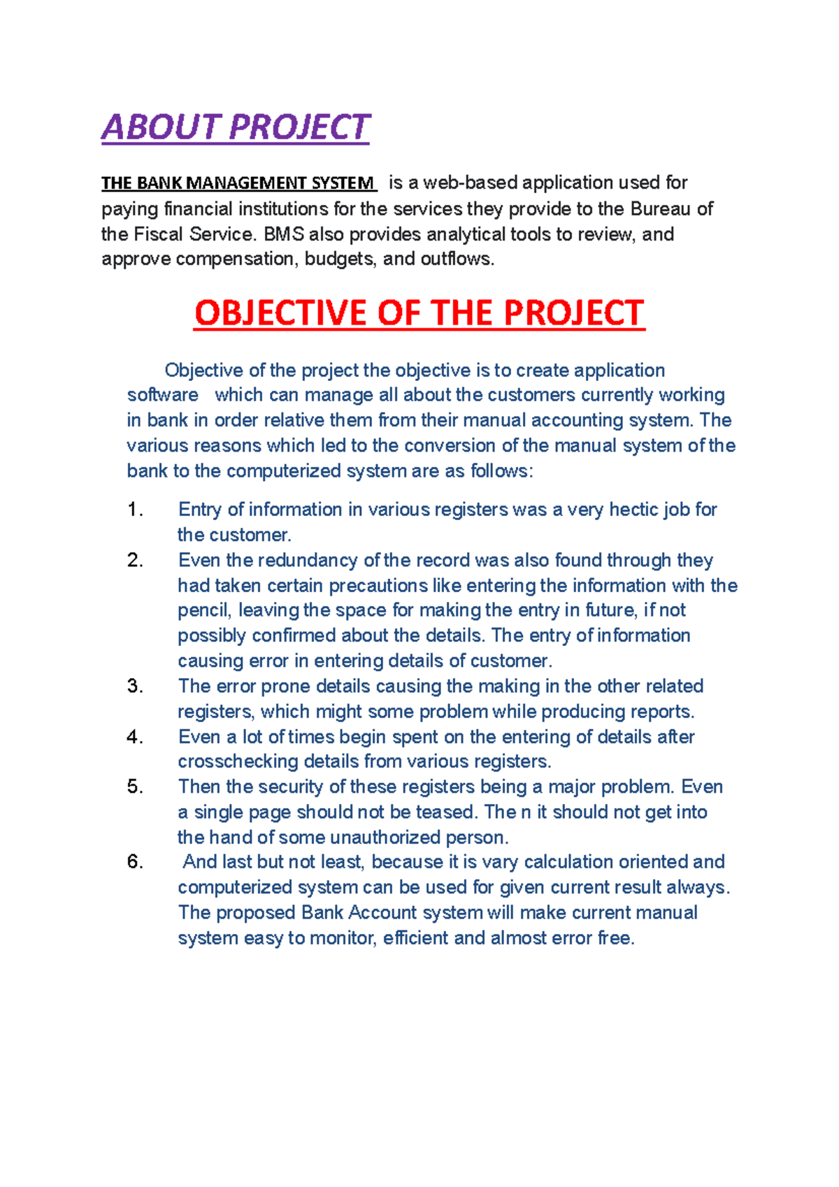 ARKO FILE Project Computer Science - ABOUT PROJECT THE BANK MANAGEMENT ...