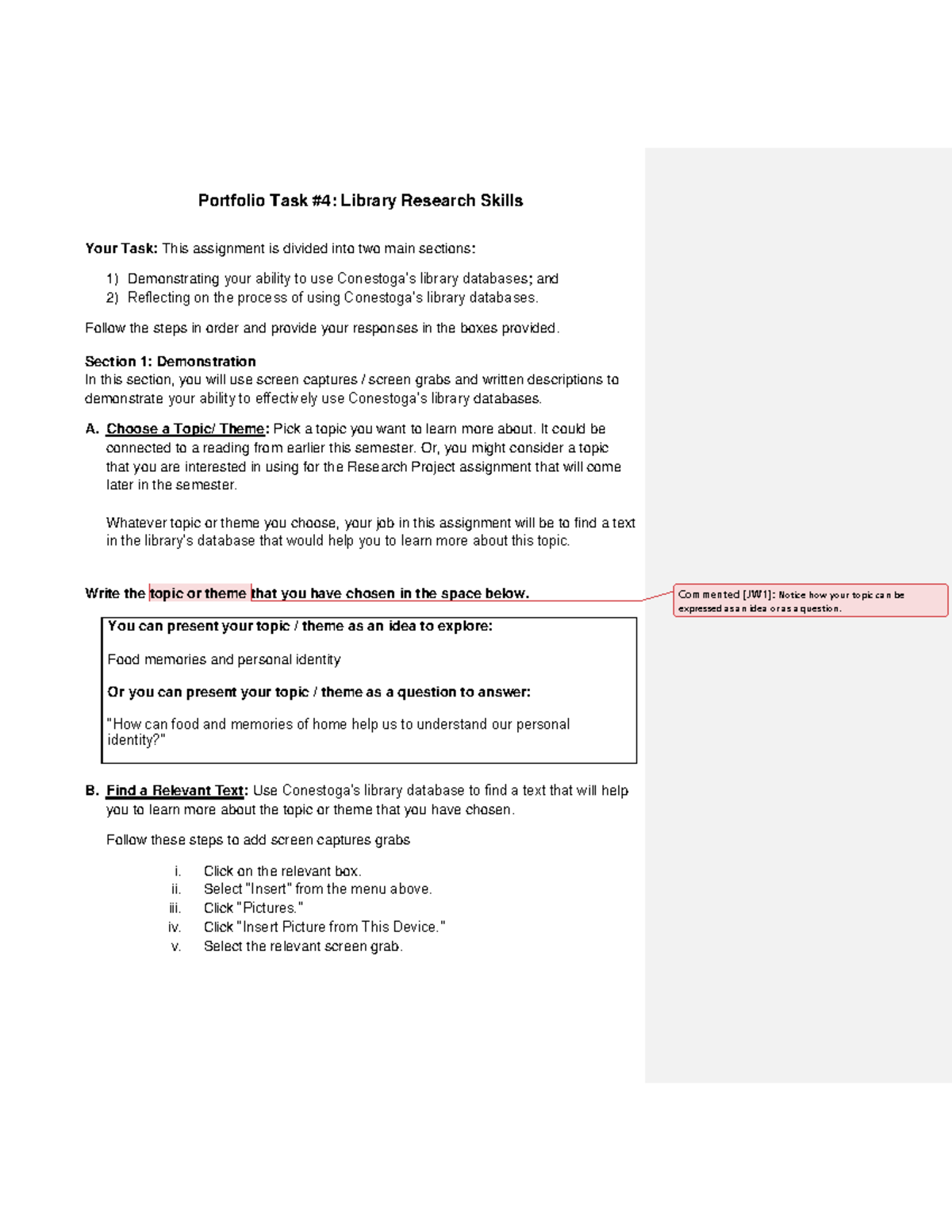 22F Module 7 Portfolio Task 4 Exemplar - Portfolio Task #4: Library ...