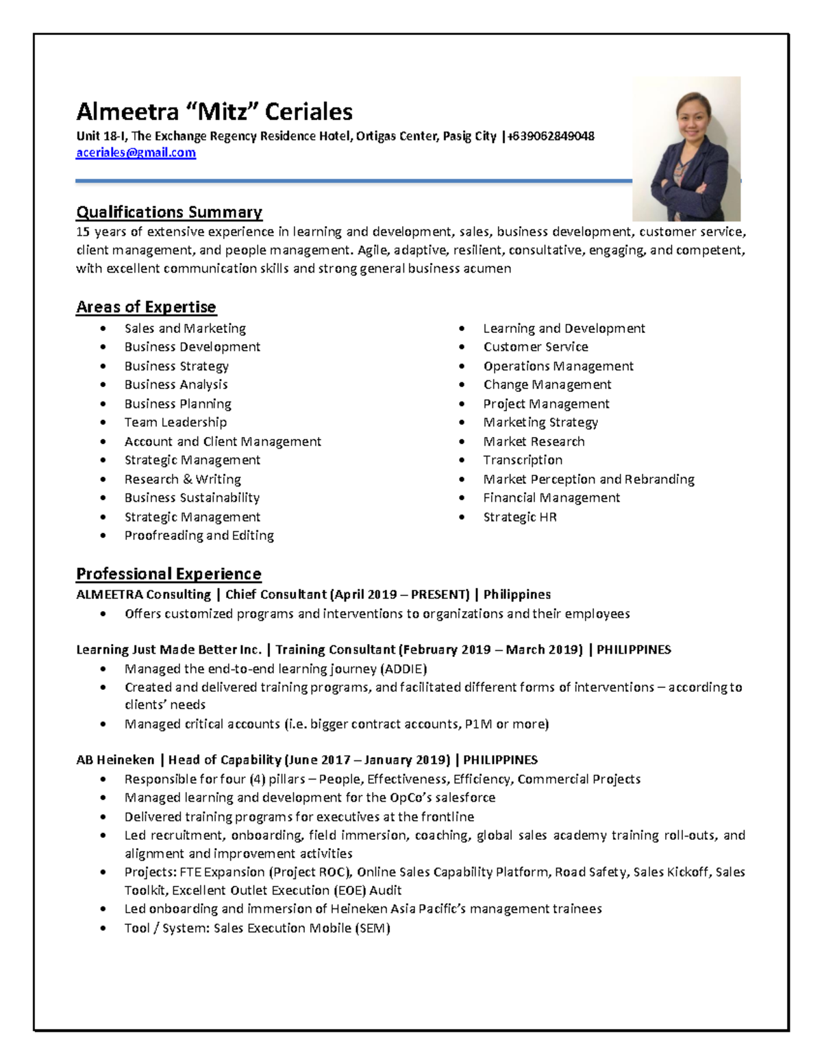 CV - Curriculum Vitae - Almeetra