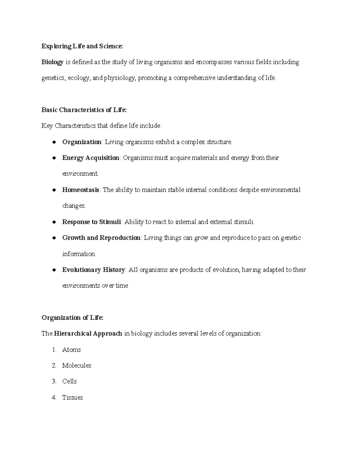 Life Processes Lecture 1 - Exploring Life and Science: Biology is ...