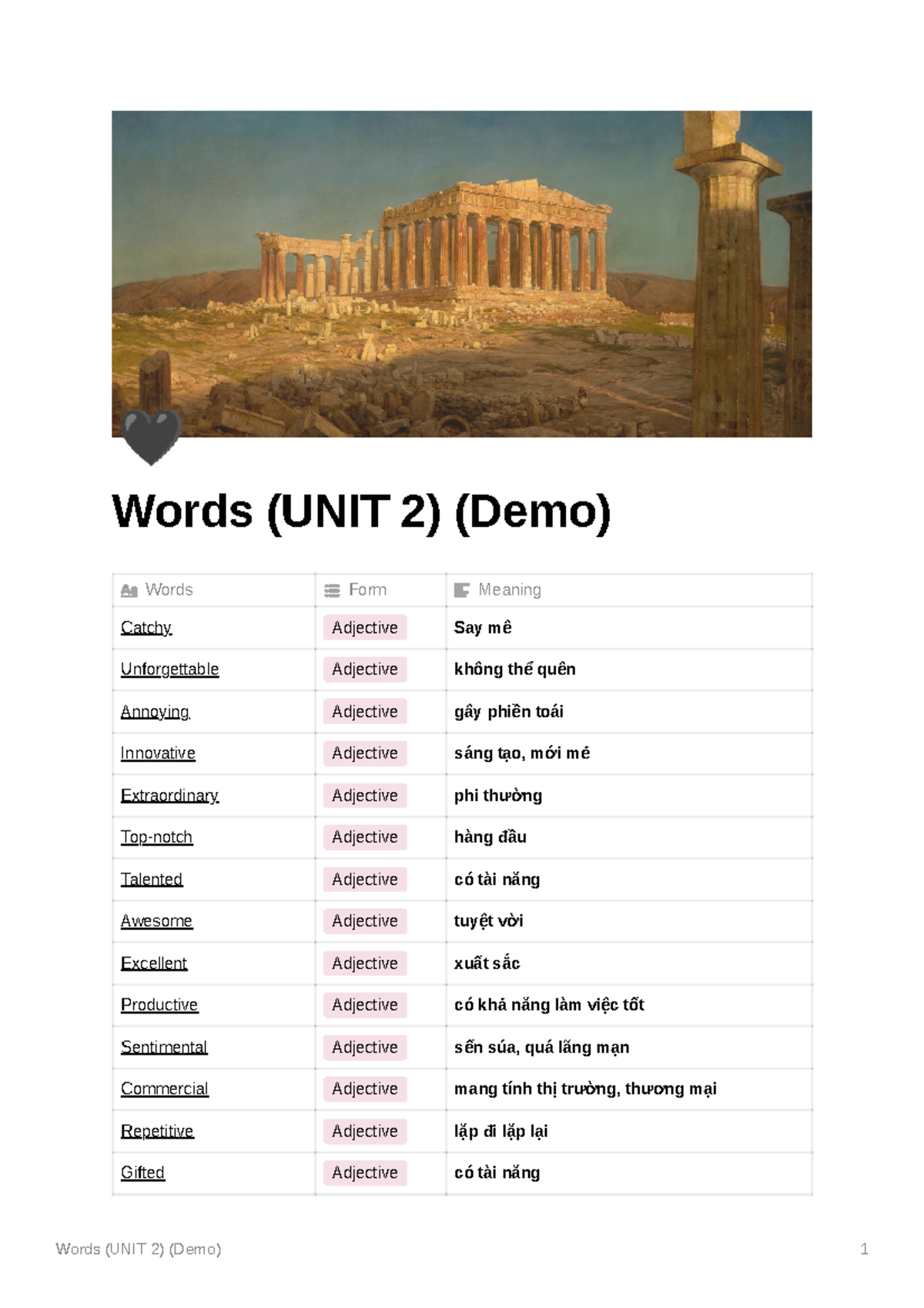 Words (UNIT 2) (Demo) - Từ vựng Unit 2 Summit 1 - Words (UNIT 2) (Demo ...