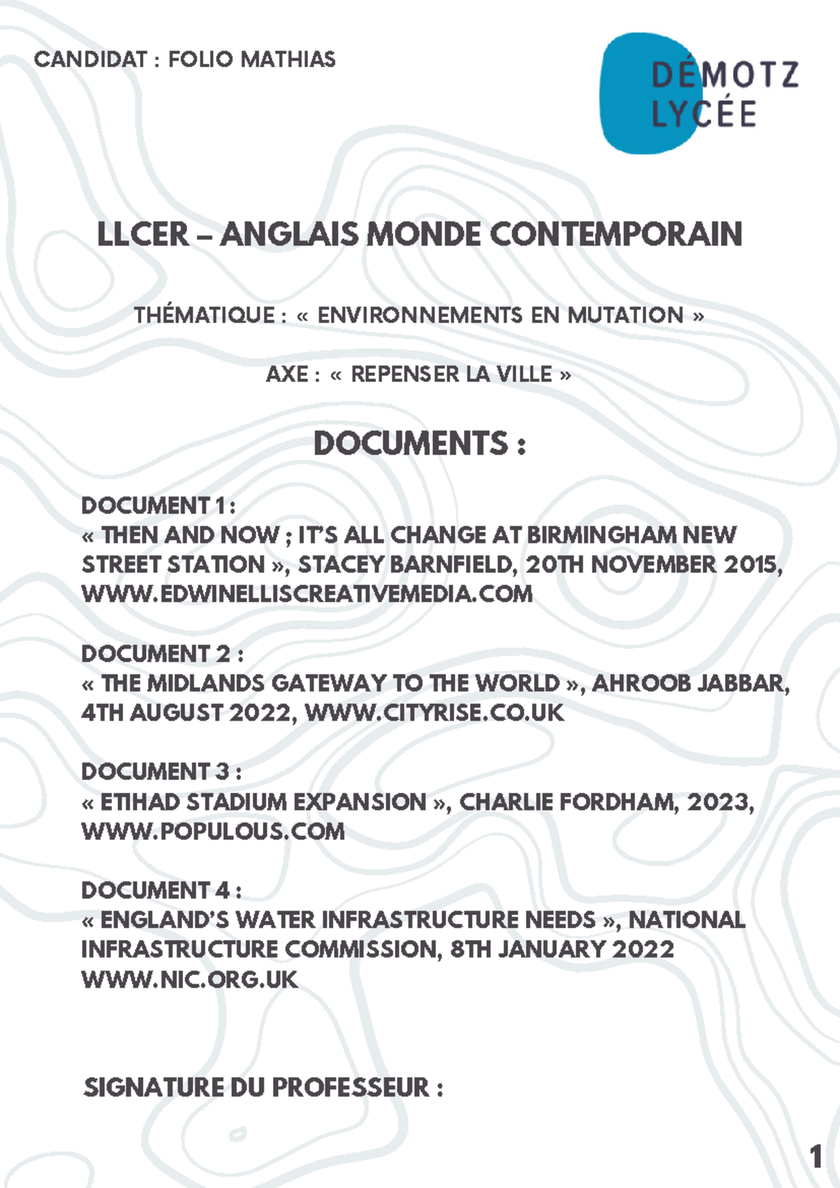 Dossier AMC - CANDIDAT : FOLIO MATHIAS LLCER – ANGLAIS MONDE ...