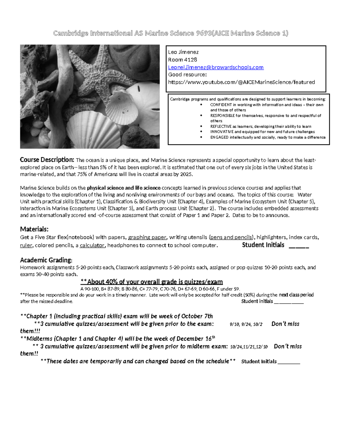 AICE 1 syllabus - hard - Cambridge International AS Marine Science 9693 ...