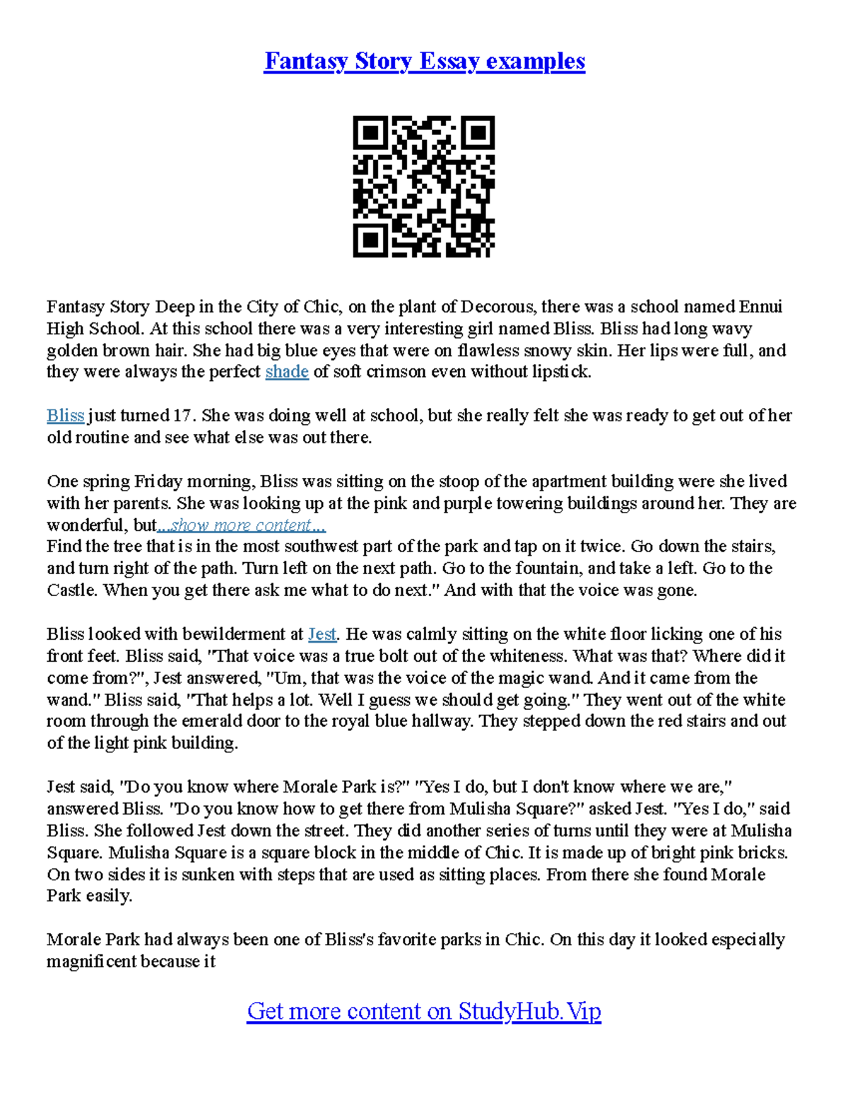 How To Write An Introduction For A Narrative Essay Fantasy Story