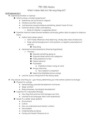 PSY 235 Notes pt3 - Professor: George J. Hollich PART 3 - Studocu