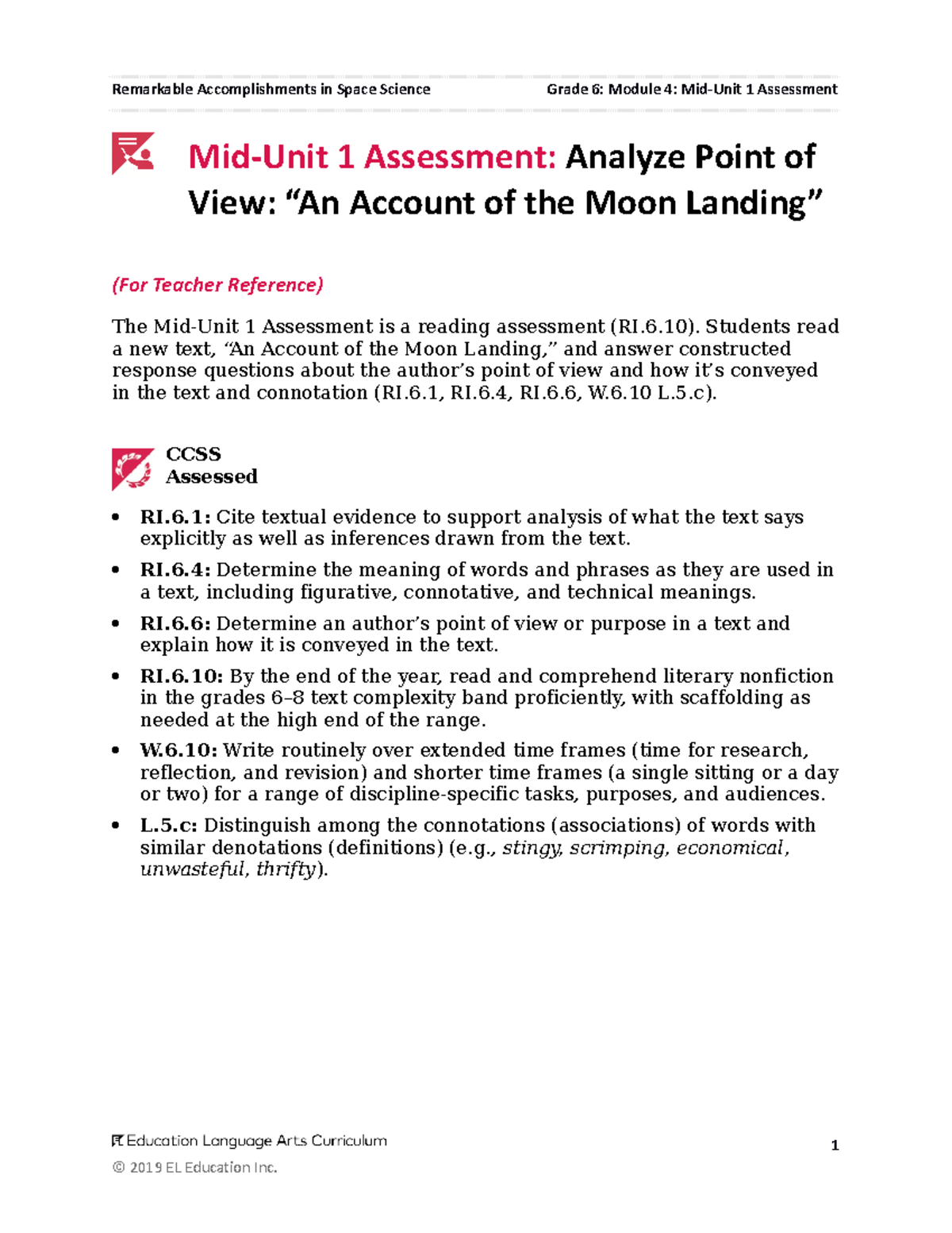 G6m4u1 modulelessons mid-unit-1-assessment-0520 - Mid-Unit 1 Assessment ...