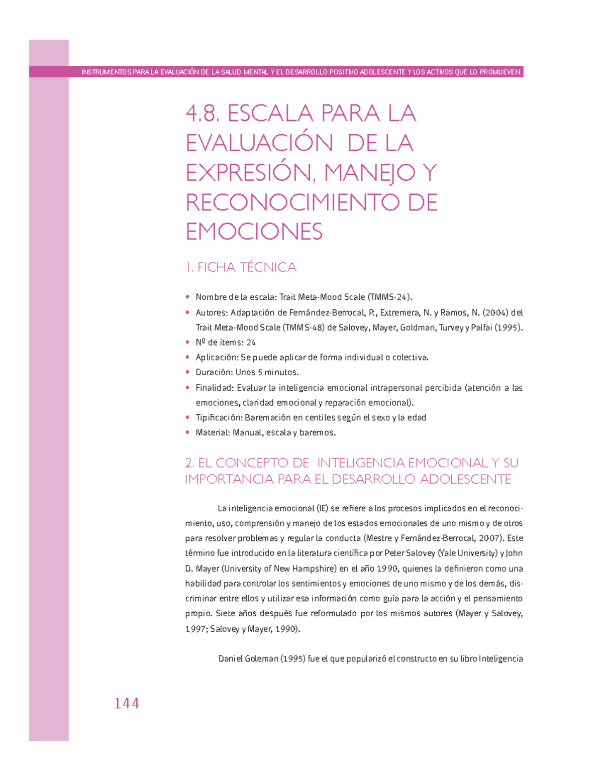 Trait meta mood scale tmms 24 ficha tecnica - INSTRUMENTOS PARA LA ...