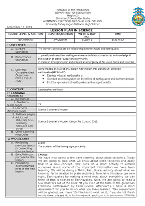 Lesson PLAN SCI7 EDNA NEW COT - LESSON PLAN IN SCIENCE 7 I. Objectives ...