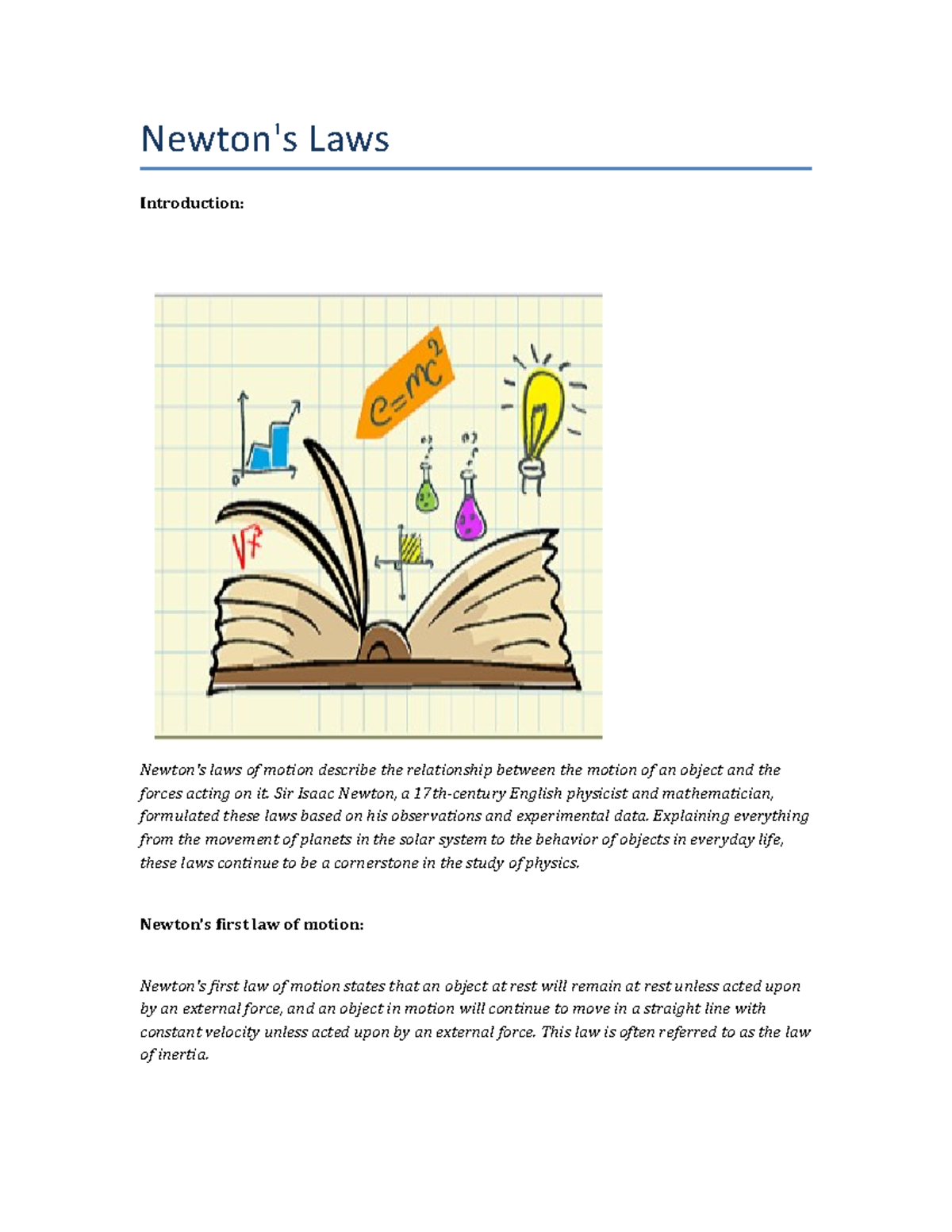 Newton's Laws - Newton's Laws notes - Newton's Laws Introduction ...