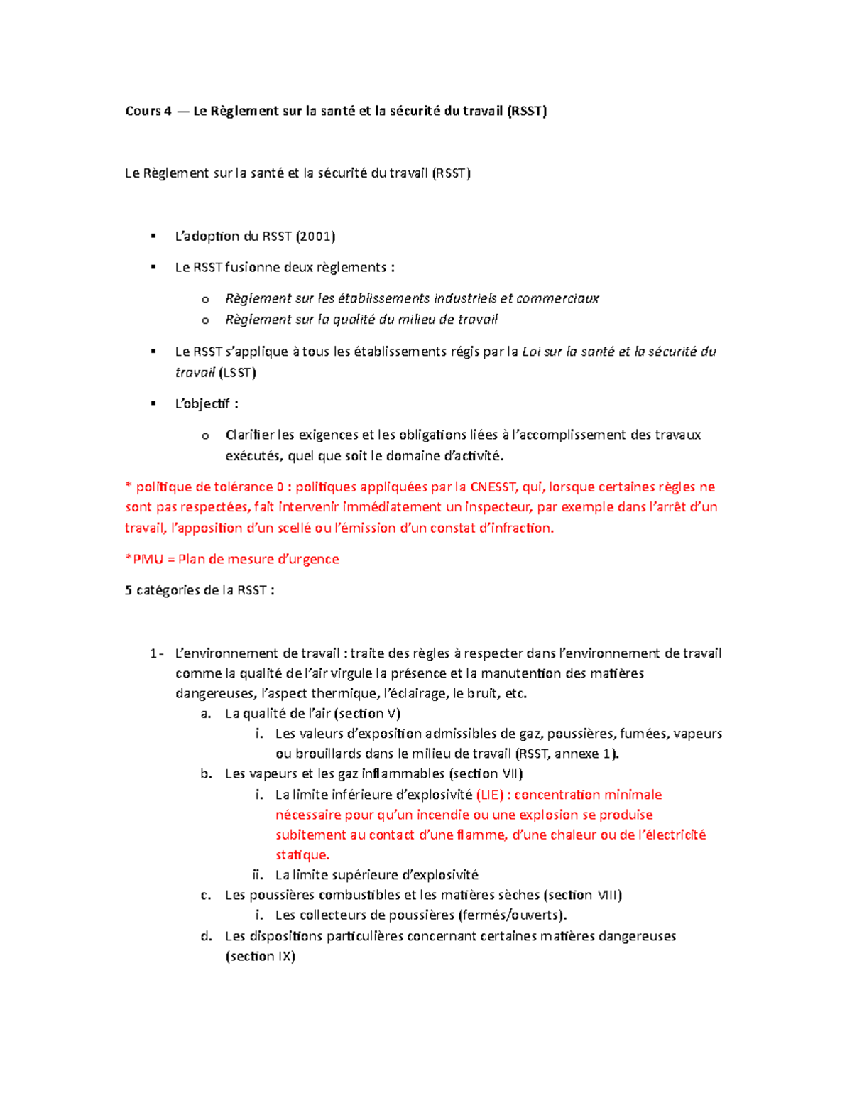 Cours 4 — Le Règlement sur la santé et la sécurité du travail (RSST ...