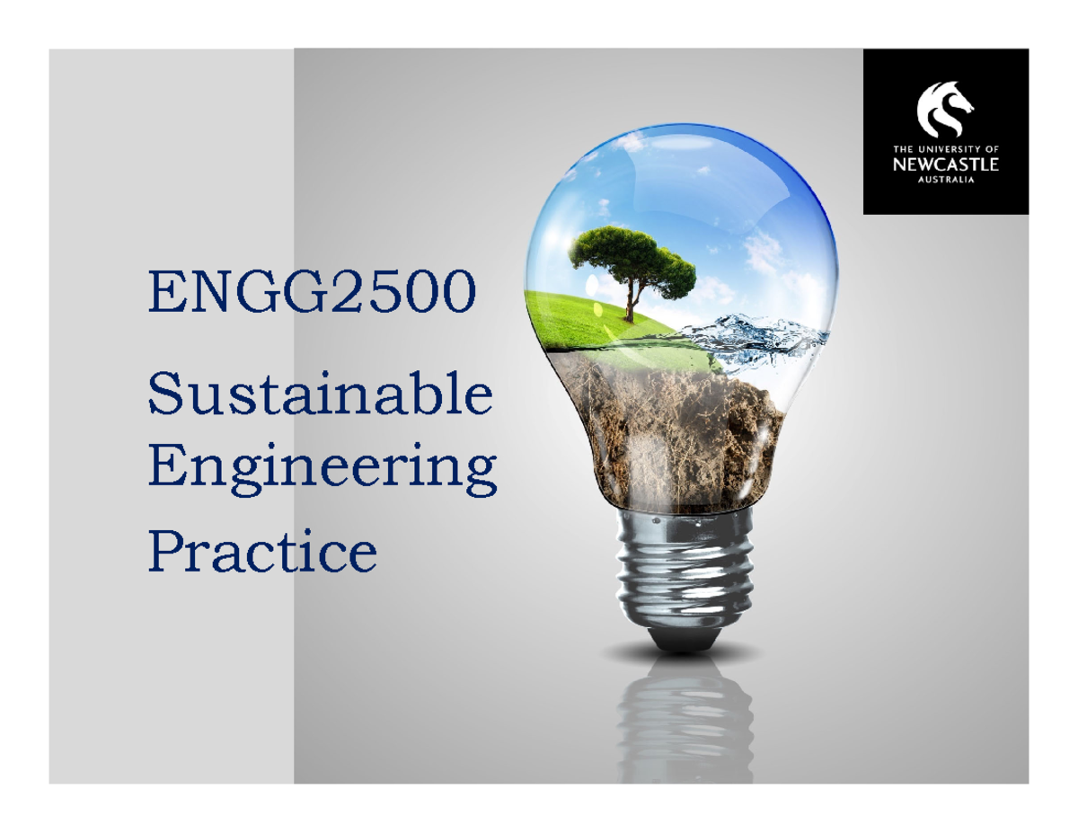 Lecture 1 - Week 1 notes - ENGG Sustainable Engineering Practice Course ...