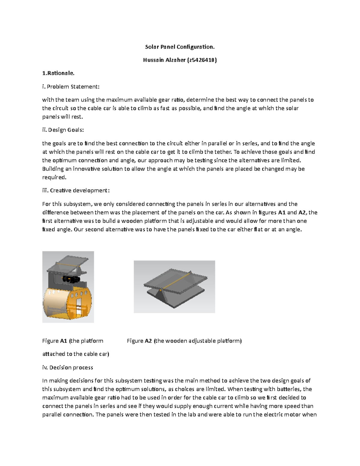 Solar Panel Configuration - Hussain Alzaher (z5426410) i. Problem ...