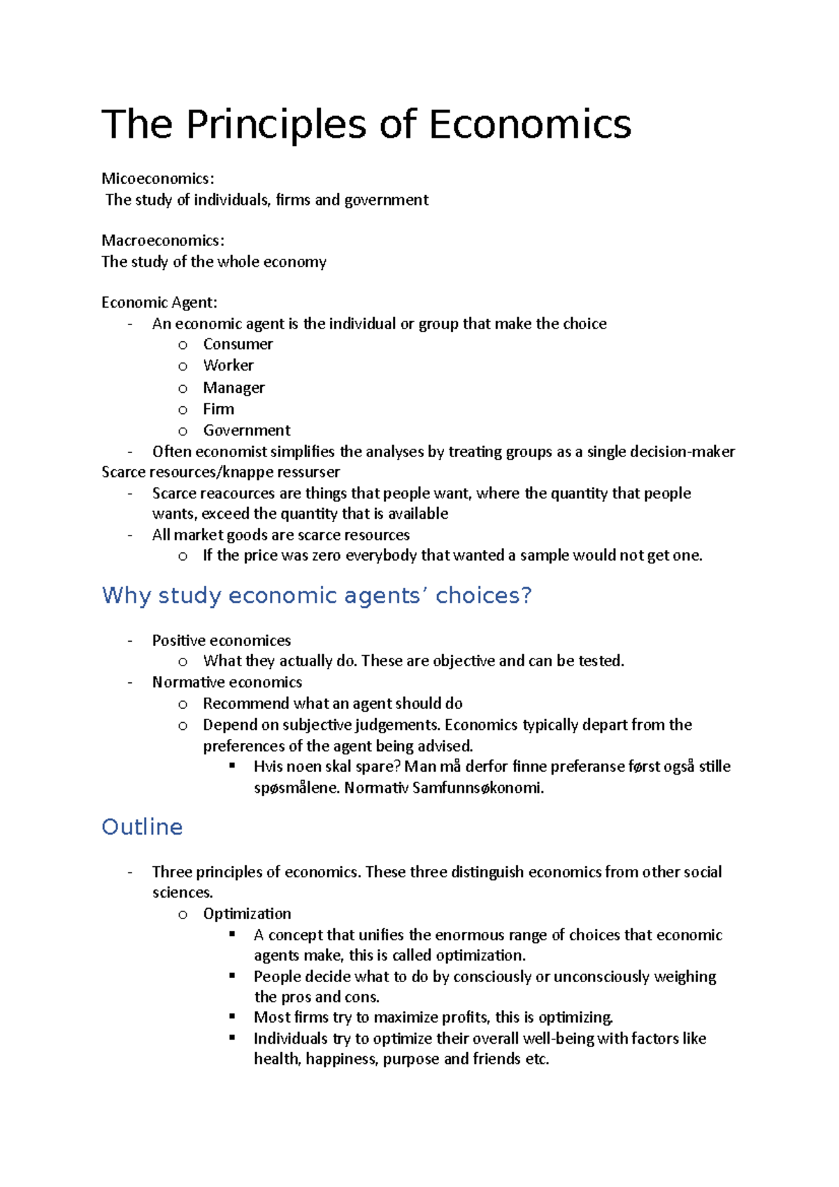The Principles of Economics Summary - The Principles of Economics ...