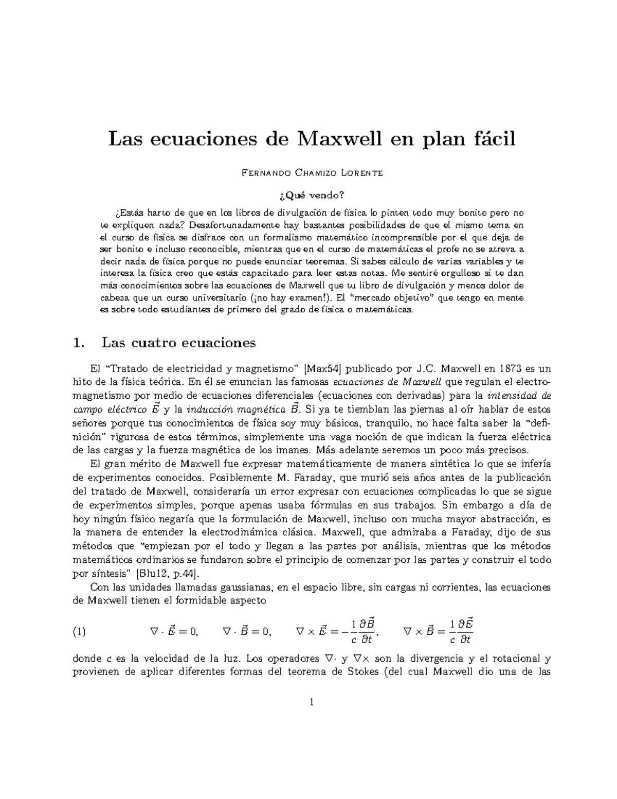 Maxwell - ecuaciones - Las ecuaciones de Maxwell en plan f ́acil ...
