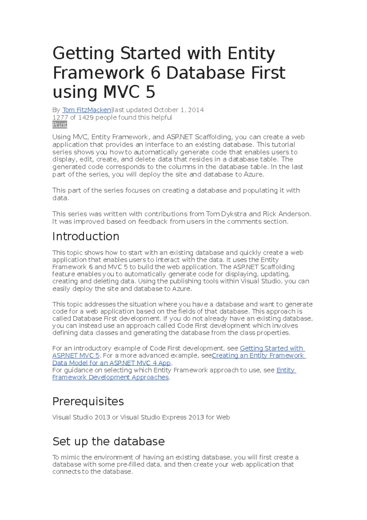 Crear Base De Datos En Visual Getting Started With Entity Framework 6