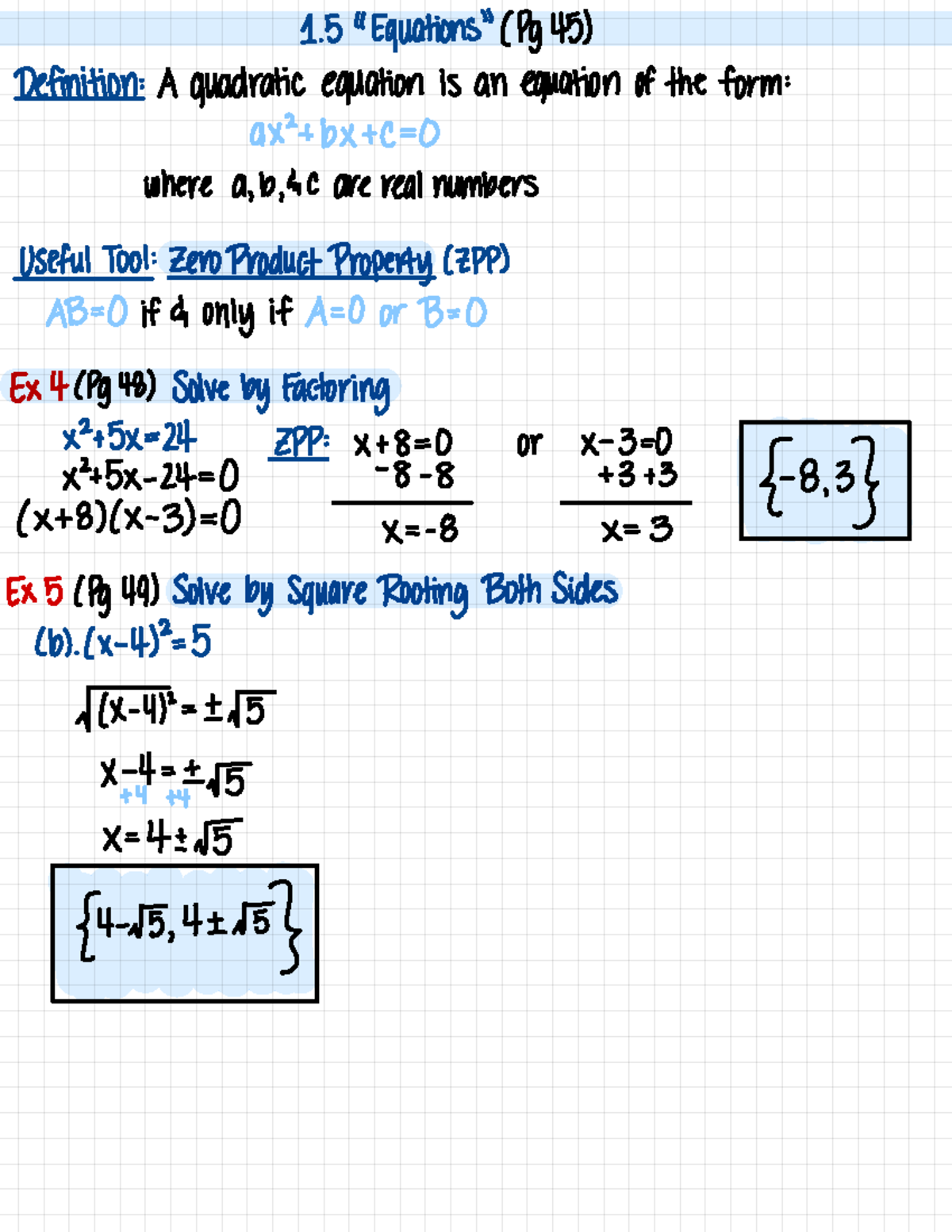 1.5 “Equations” 4 - Chapter 1 - " Equations"(Pg45) Definition: A ...