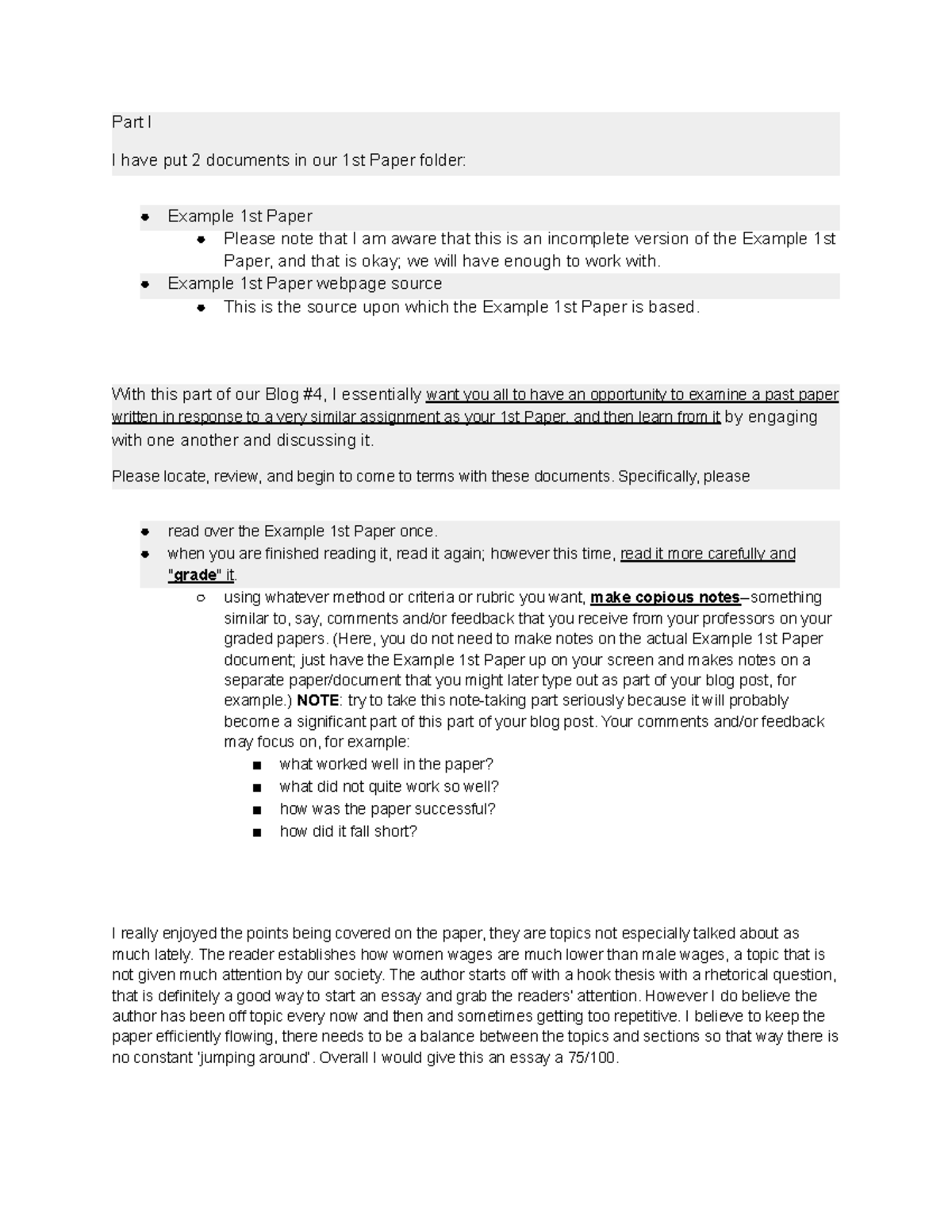 Blog 4 english - Part I I have put 2 documents in our 1st Paper folder ...