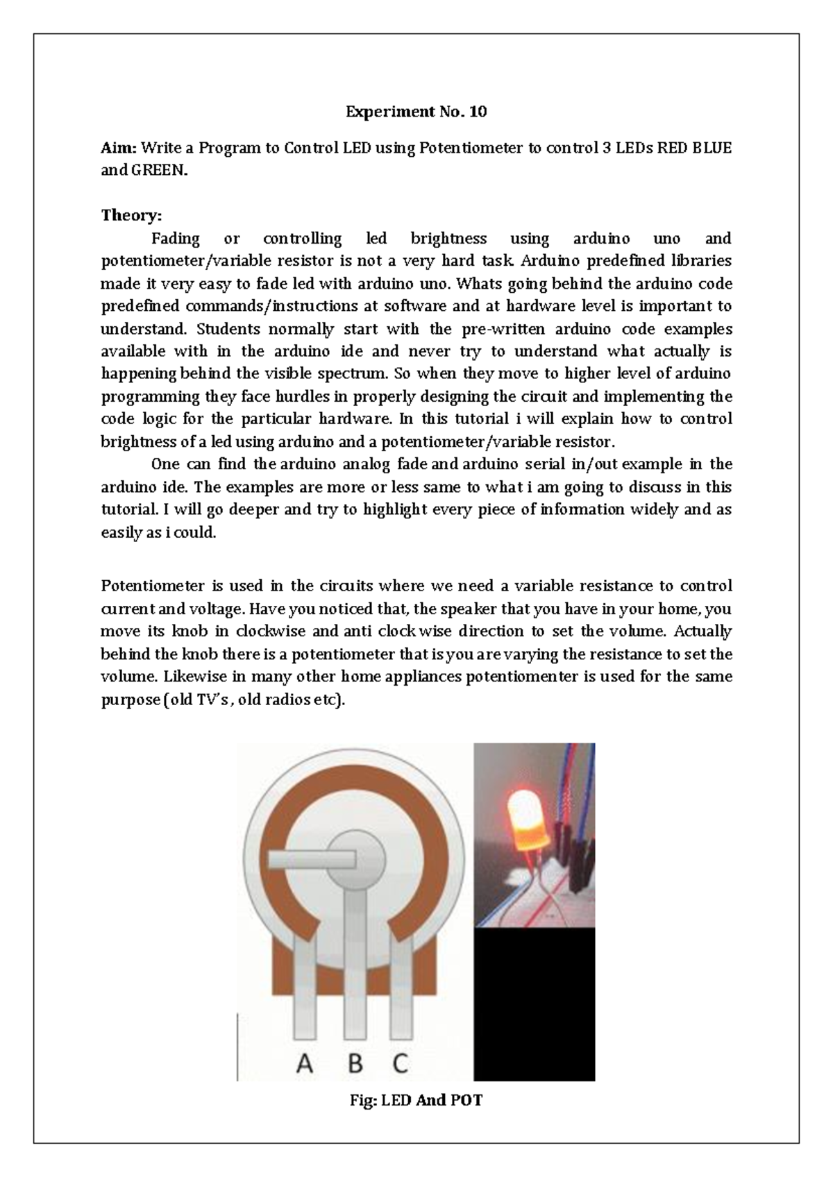 IIOT lab manual 3 - Experiment No. 10 Aim: Write a Program to Control ...