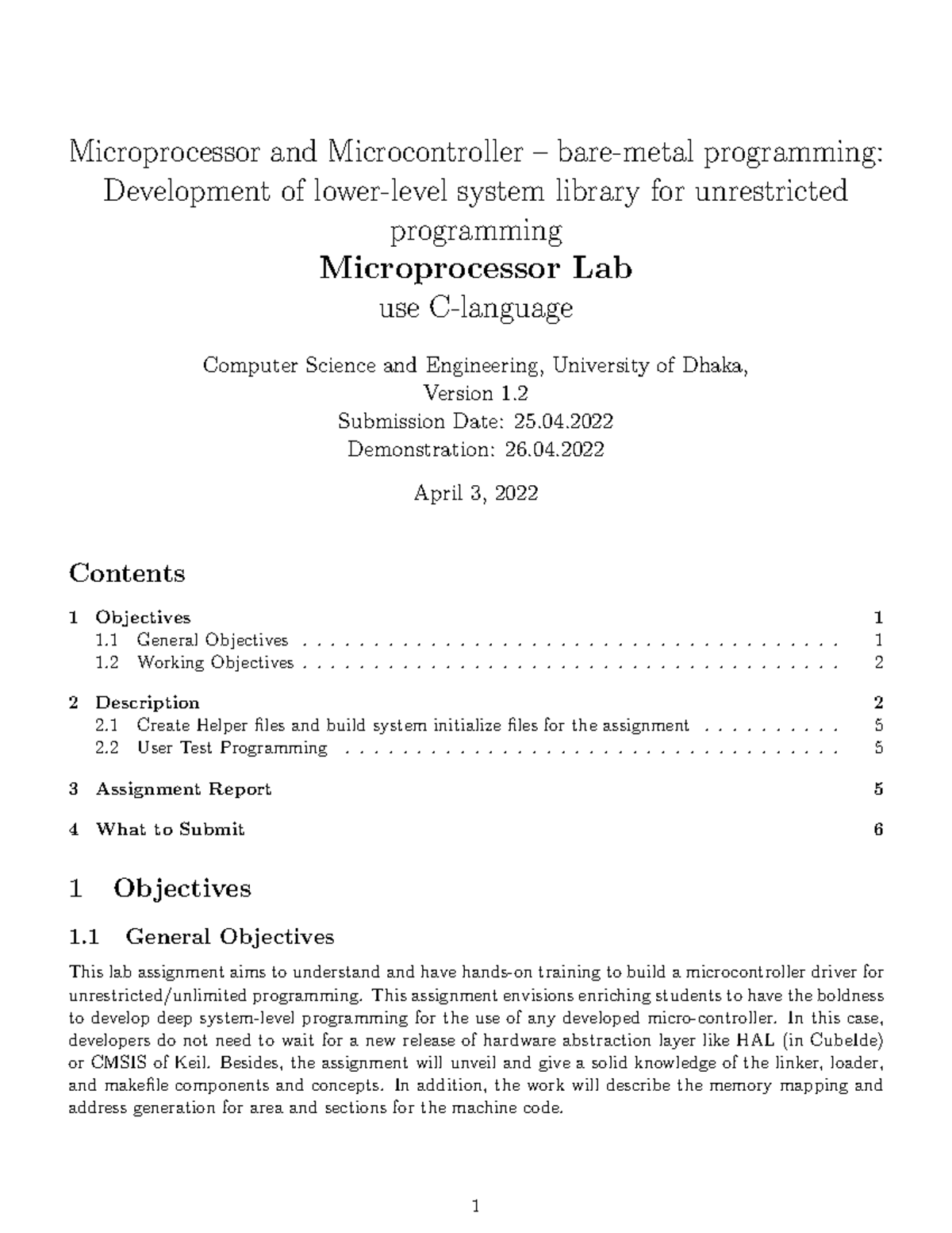 Lab 5 (bare metal programmin) - Microprocessor and Microcontroller ...