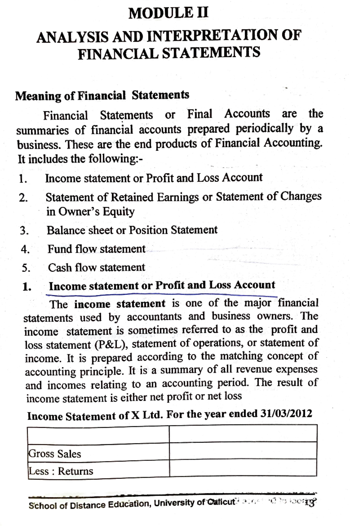 Analysis of financial statement - MODULE II ANALYSIS AND INTERPRETATION OF FINANCIAL STATEMENTS ...