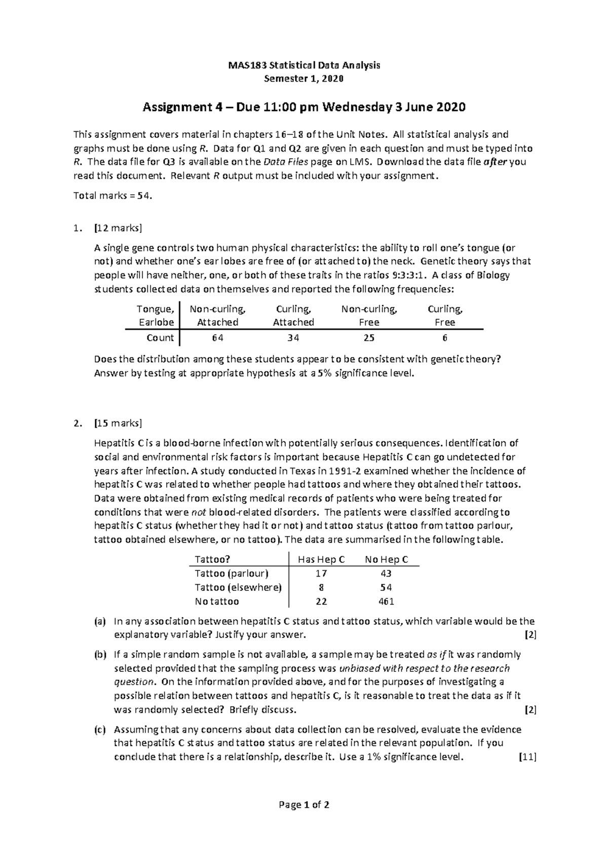 Examen 2 4 August 2017, questions - Warning: TT: undefined function: 32 Page 1 of 2 MAS183 - Studocu