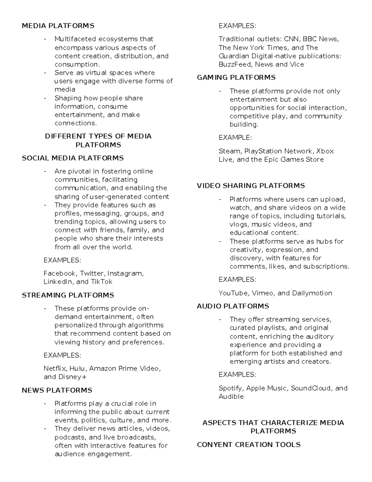 Media- Platforms - MEDIA PLATFORMS Multifaceted ecosystems that ...