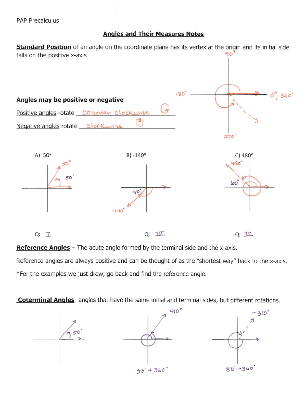 Keys to Angles and Their Measures - MATH 2014 - Studocu