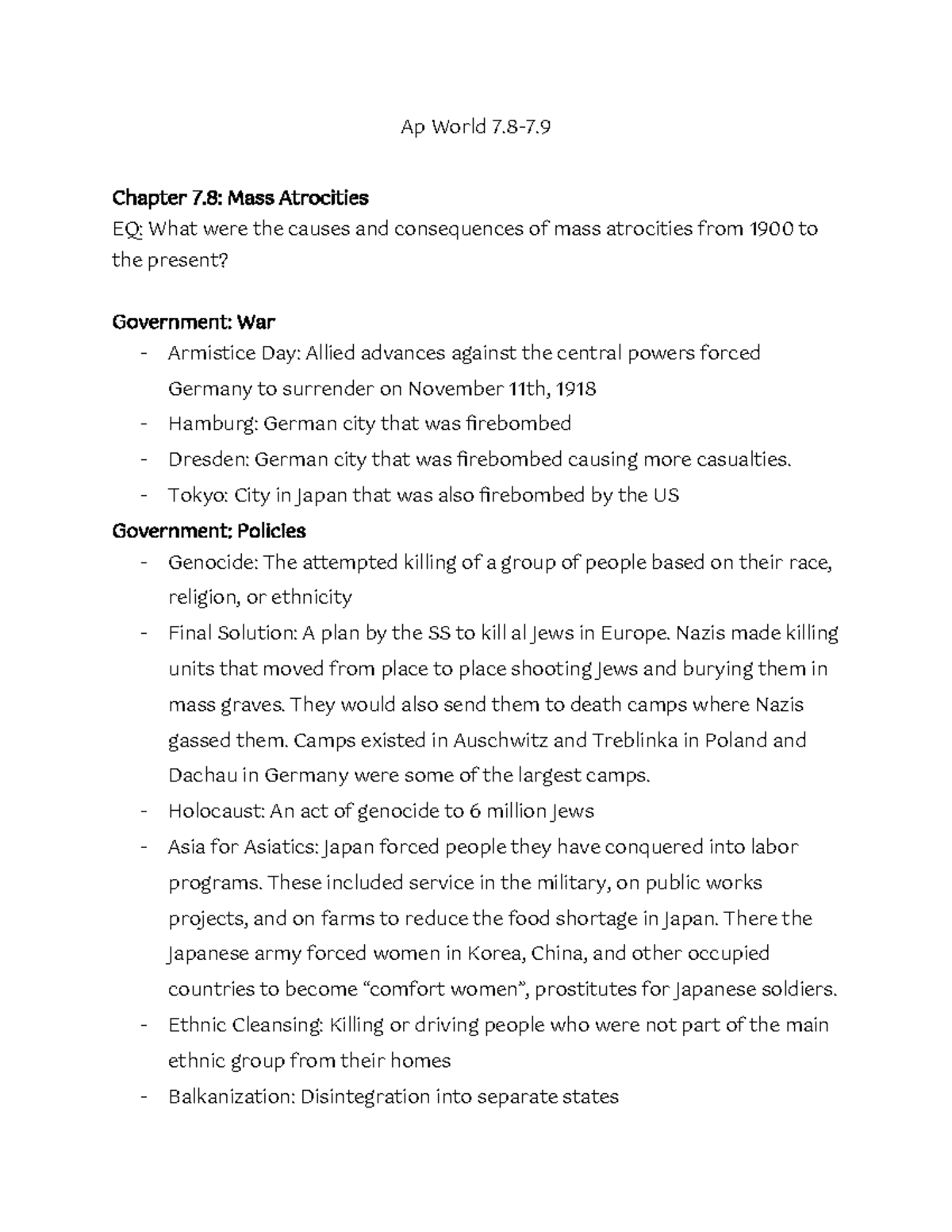 AP World History 7.8-7.9 vocabulary/key terms - Ap World 7-7. Chapter 7 ...